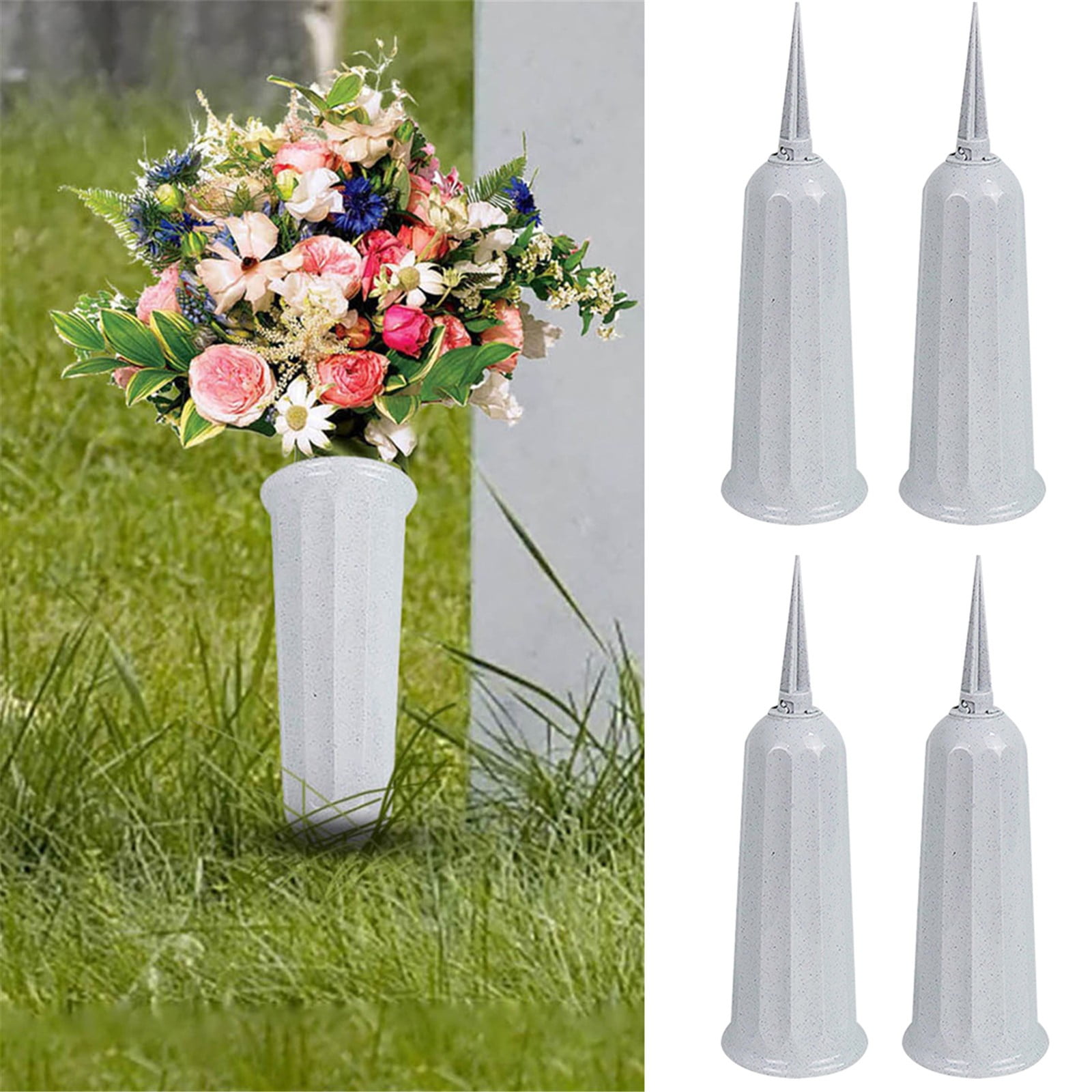Lloopyting 4*Flower Pot Popular Pick！ 4Pcs Cemetery Flower Vase ...