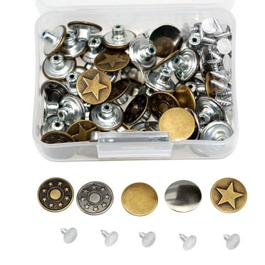 Set of 50 Jeans Buttons Metal Buttons Rivet Buttons Trousers Jackets ...