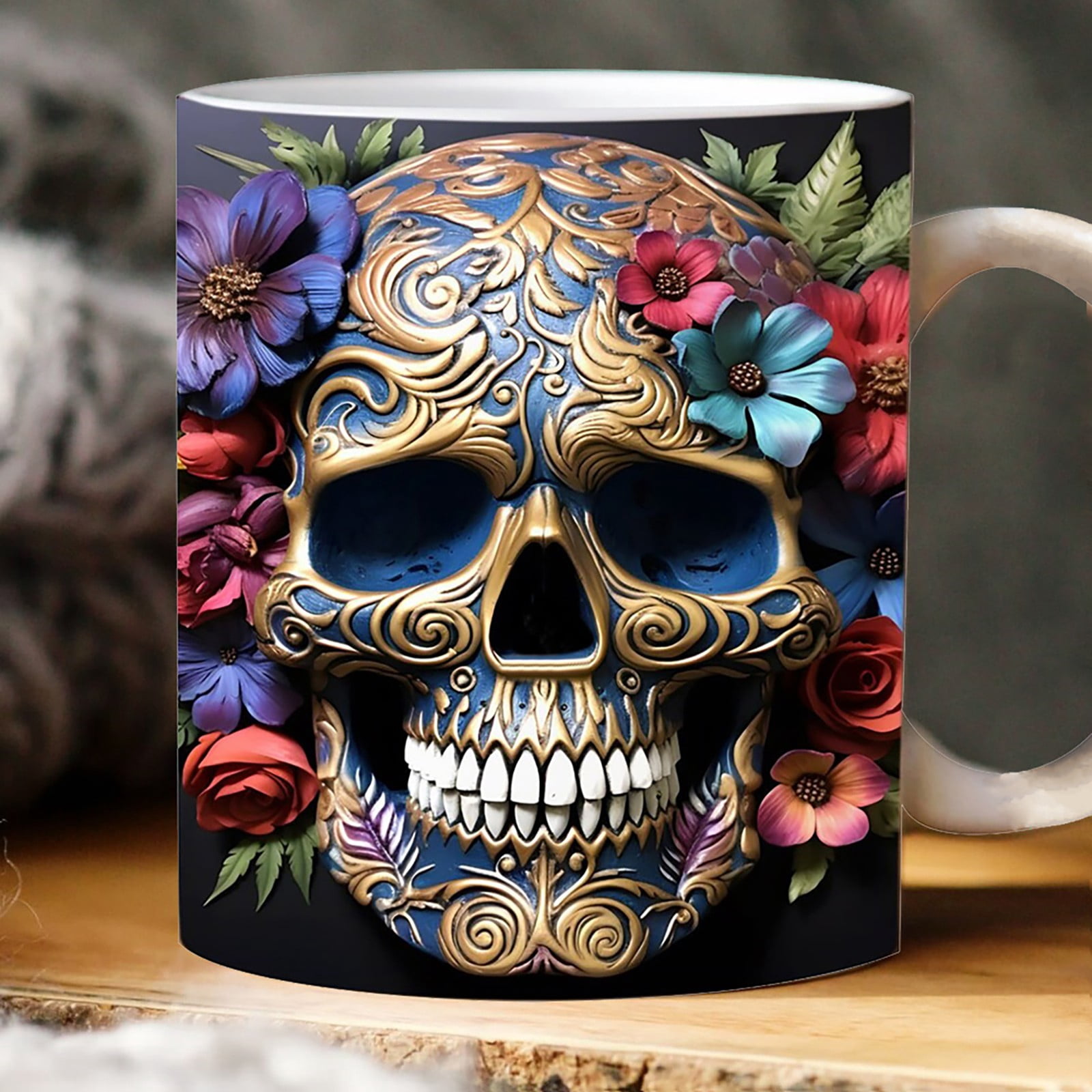 Lloopyting A Cup Clearance！ 3D Skull Creative Water Cup B Coffee Mug ...