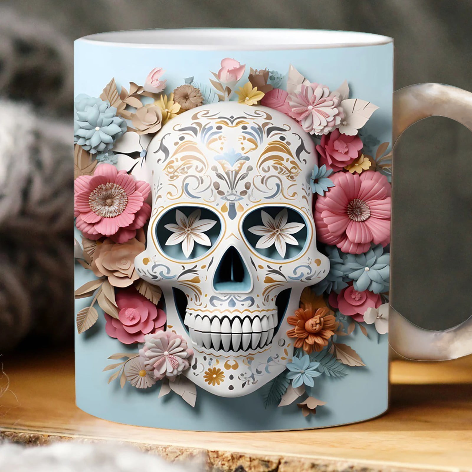 Lloopyting A Cup Clearance！ 3D Skull Creative Water Cup A Coffee Mug ...