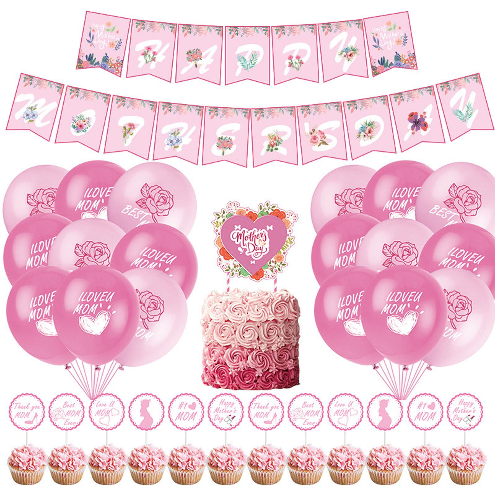 Lloopyting Cake Decorating Kit Party Favors Happy Mother'S Day Balloon ...