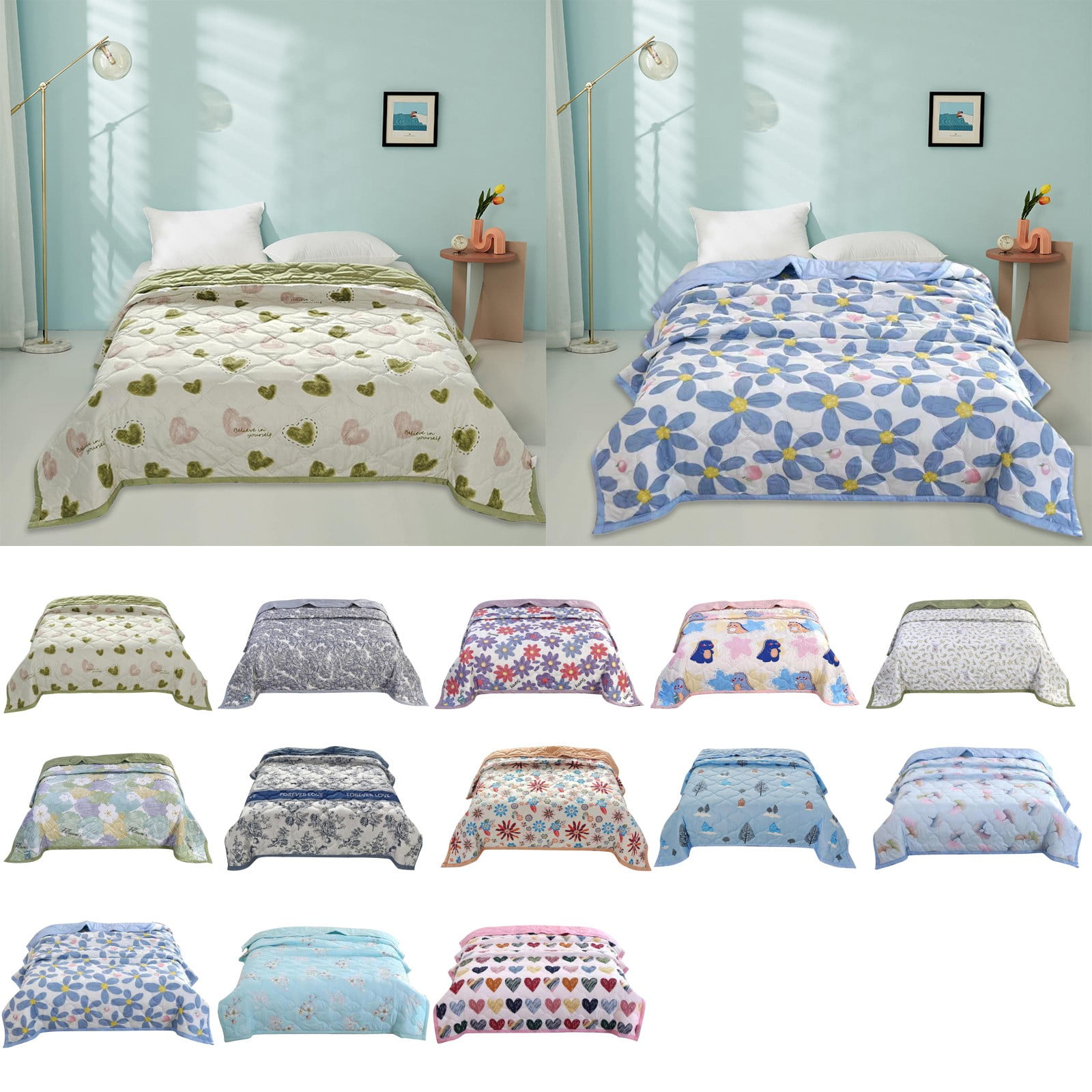 Lloopyting Clearance Summer Blanket Bed Blanket Skin Friendly Plain ...