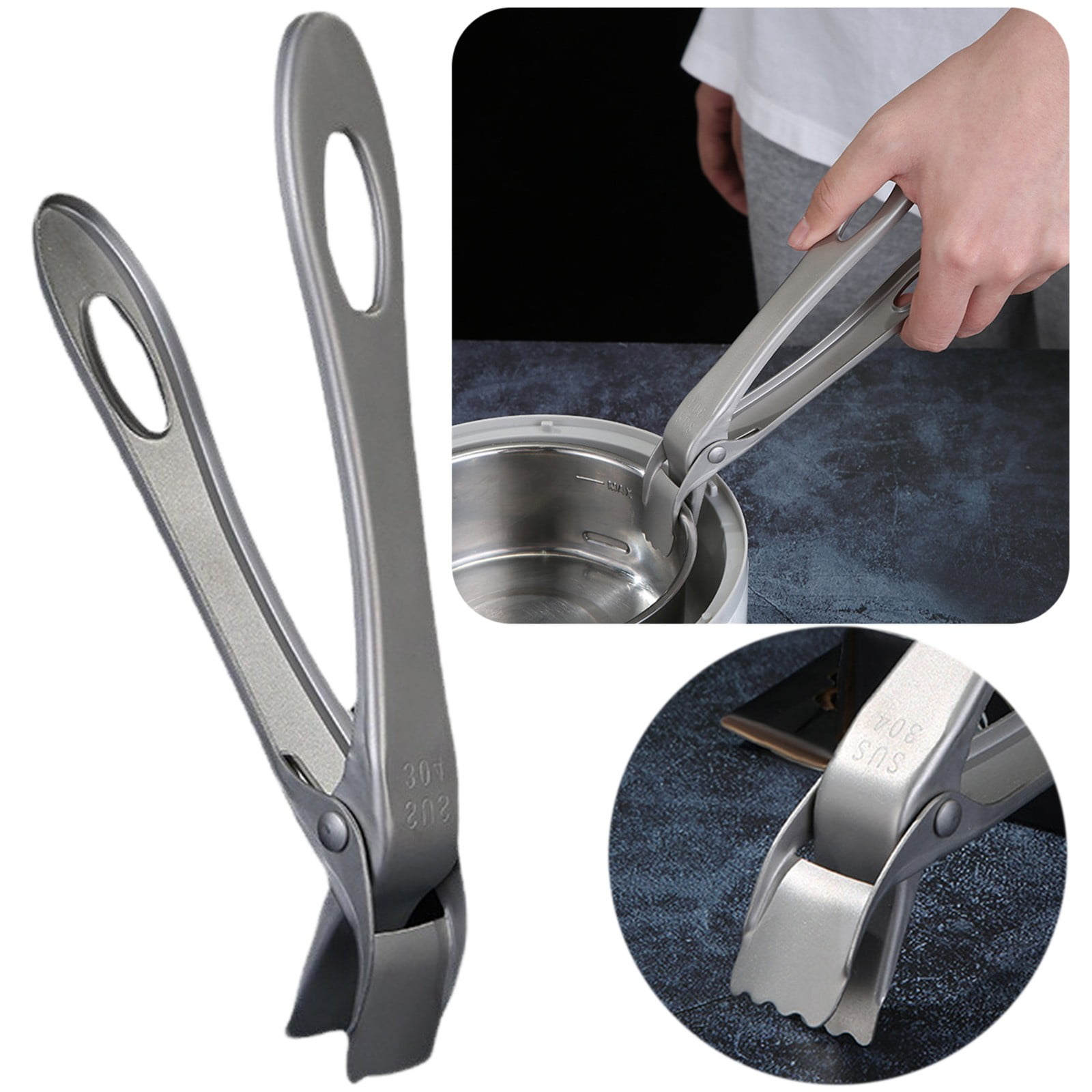 Lloopyting Cookware Bowls Black And Silver Kitchen Accessories Non Slip ...