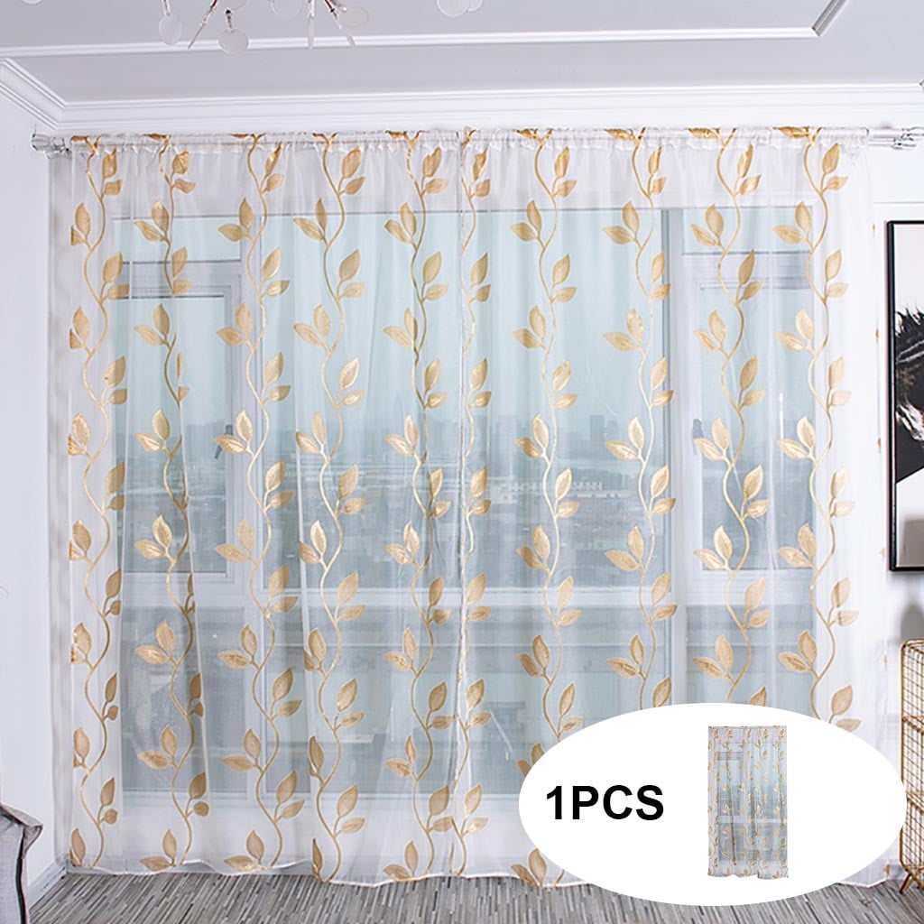 Lloopyting Curtains Window Privacy Film Trees Sheer Curtain Tulle ...
