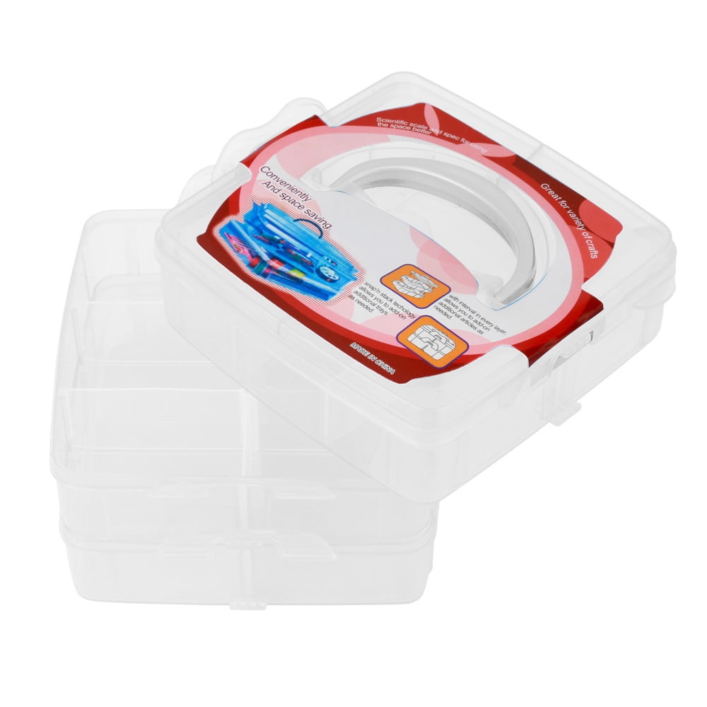 Lloopyting Divided storage containers craft Clear plastic bead boxes ...
