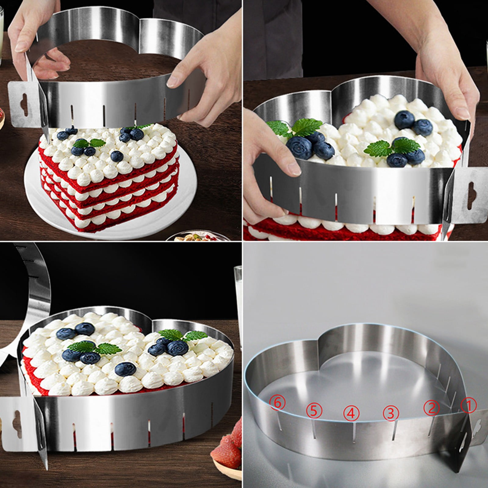 Lloopyting Expandable cake cutters 6 inch baking cutter Cookie rings 4 ...