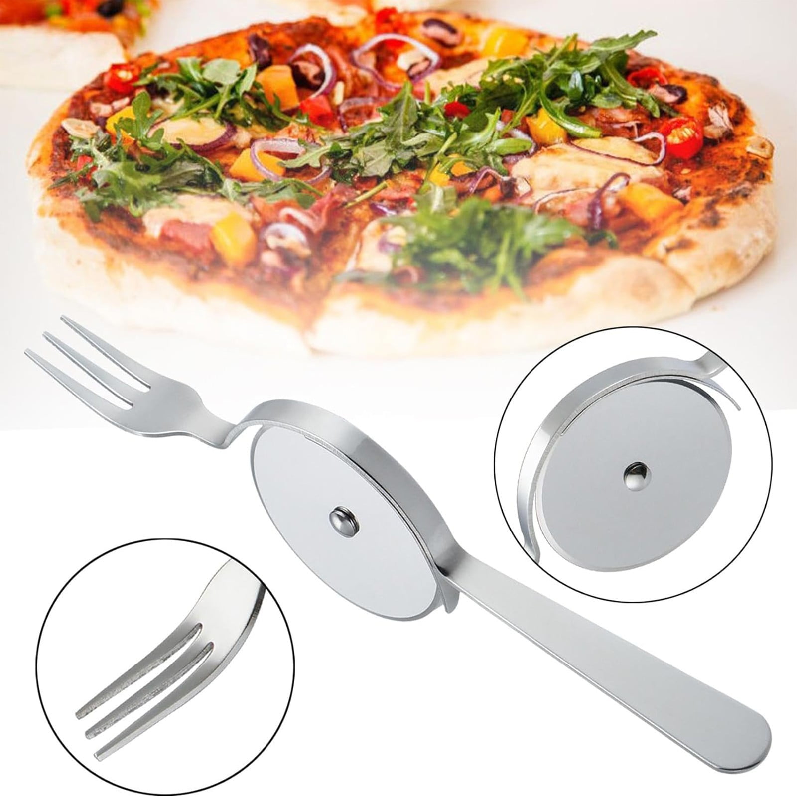 Lloopyting Fork*1 Clearance！ Multifunctional Steel Fork Chicken Wing Bbq Fork，The Pizza And Fork ...