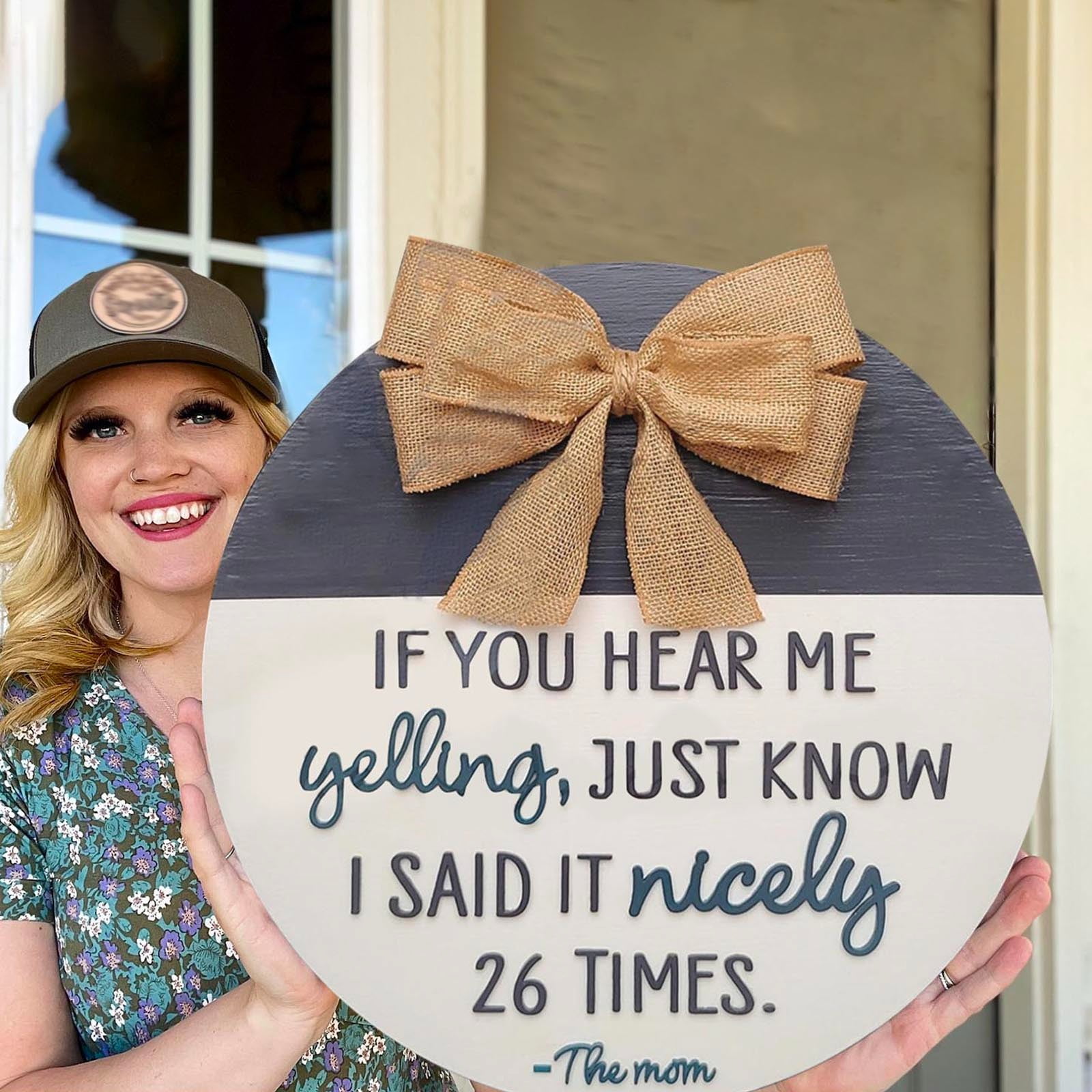 Lloopyting Funny Welcome Sign Front Door Rustic Round Outdoor Indoor ...