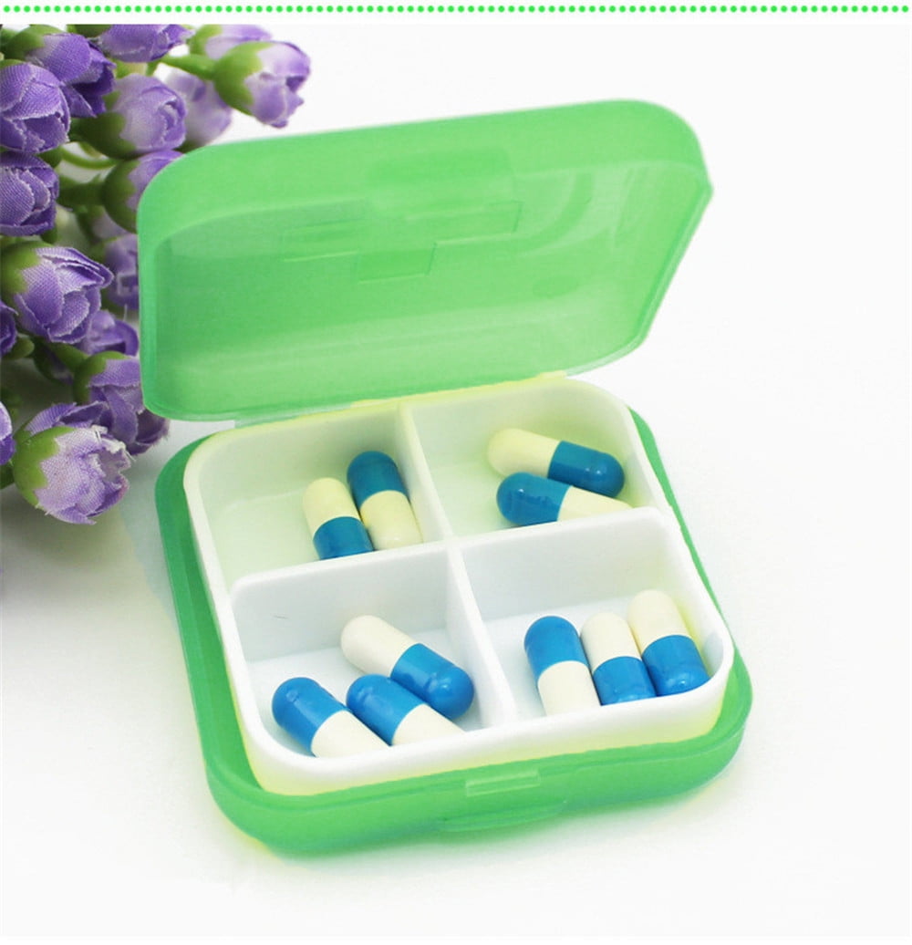 Deals Of The Day Clearance！ Lloopyting 1Pc Medicine Box Mini 4 Slots ...
