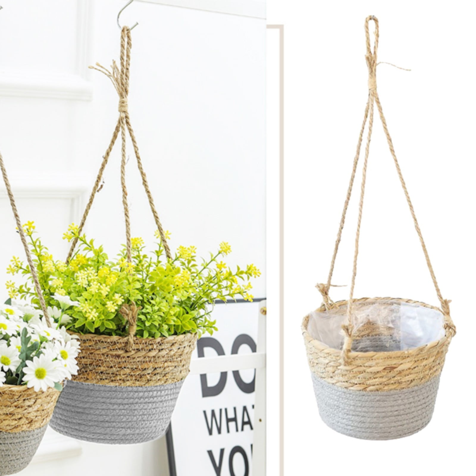 Lloopyting Planters For Outdoor Plants Flower Pot Hanging Cattail Plant ...