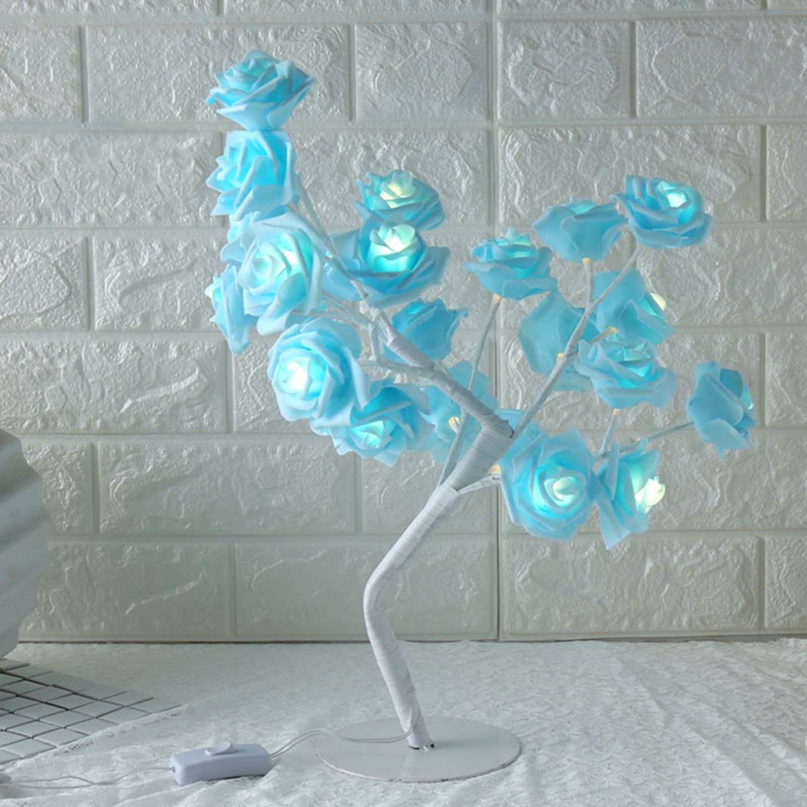 Lloopyting Table lamp teal color Light blue desk decor Blue tree lamp ...