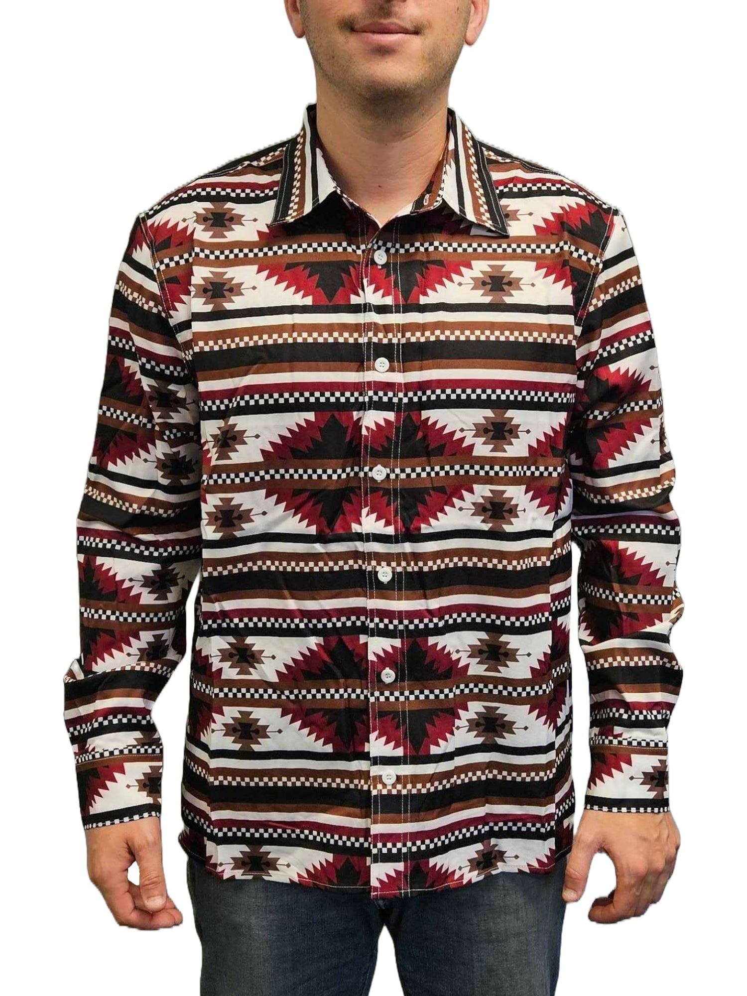 Lloyd Christmas There's A Chance Aztec Button Down Shirt - Walmart.com