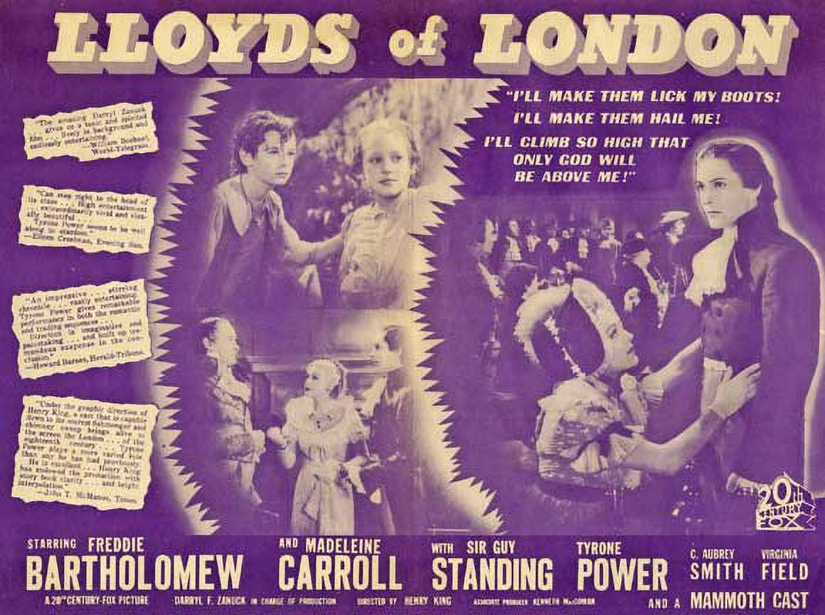 Lloyds Of London Poster Movie Half Sheet 22 X 28 In 56cm X 72cm