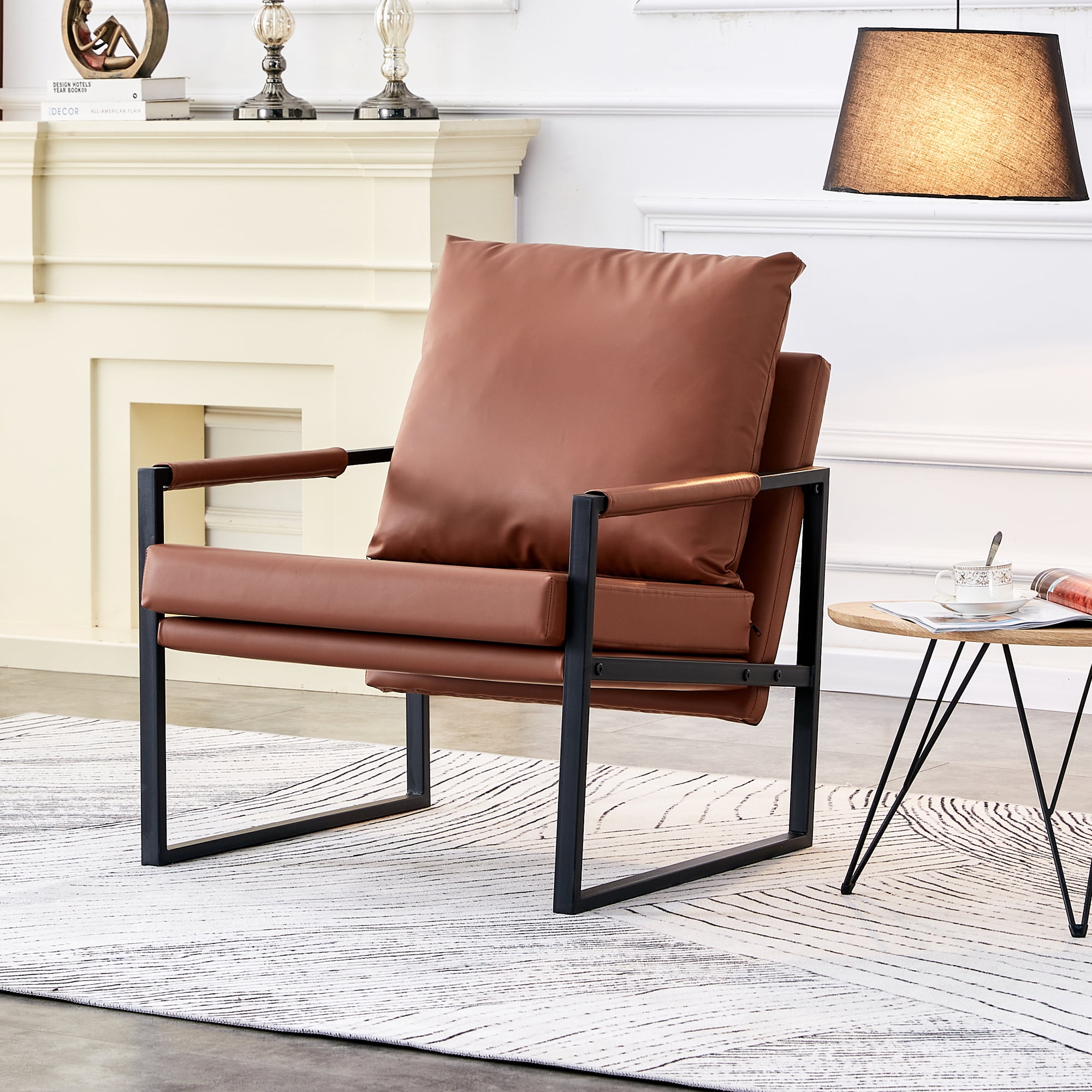 Lloyss Mid-Centyry Modern Accent Chair with Metal Frame - Walmart.com