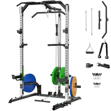 Vanswe Power Cage with LAT Pulldown Attachment, 1200-Pound Power Rack ...
