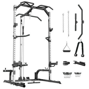 1400LBS Capacity Power Cage Rack, Professional Home Gym Equipment with ...