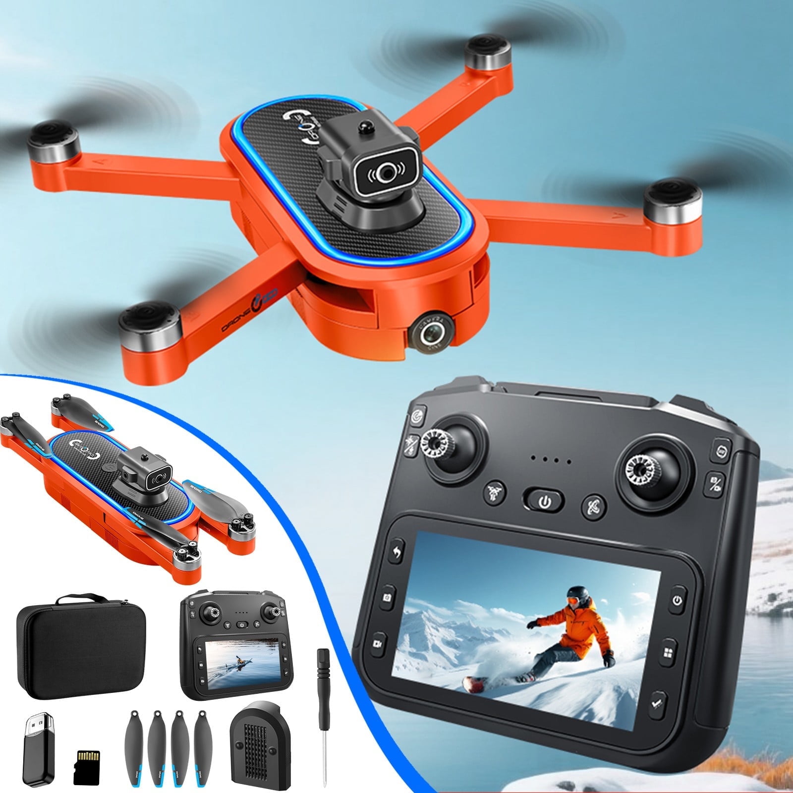LmnLft 1080P Camera Drone with Remote Screen, Brushless Motor Drone ...