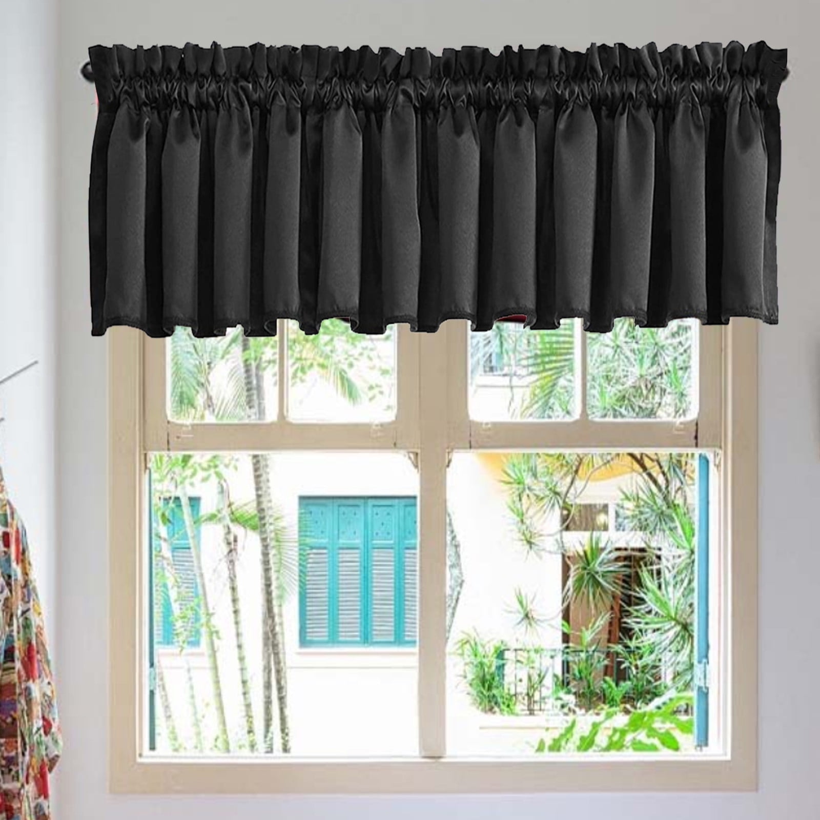 LmnLft 18"x54" Solid Color Window Valance - Rod Pocket Curtain Panel ...
