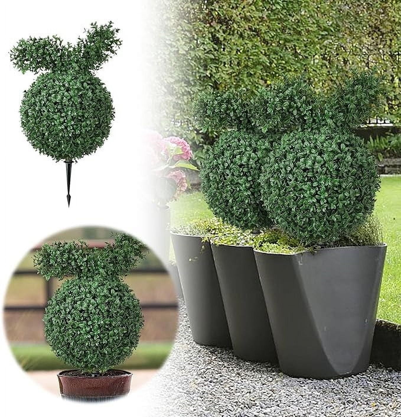 LmnLft Bunny Topiary, Easter Artificial Bunny-Shaped Topiary Trees with ...