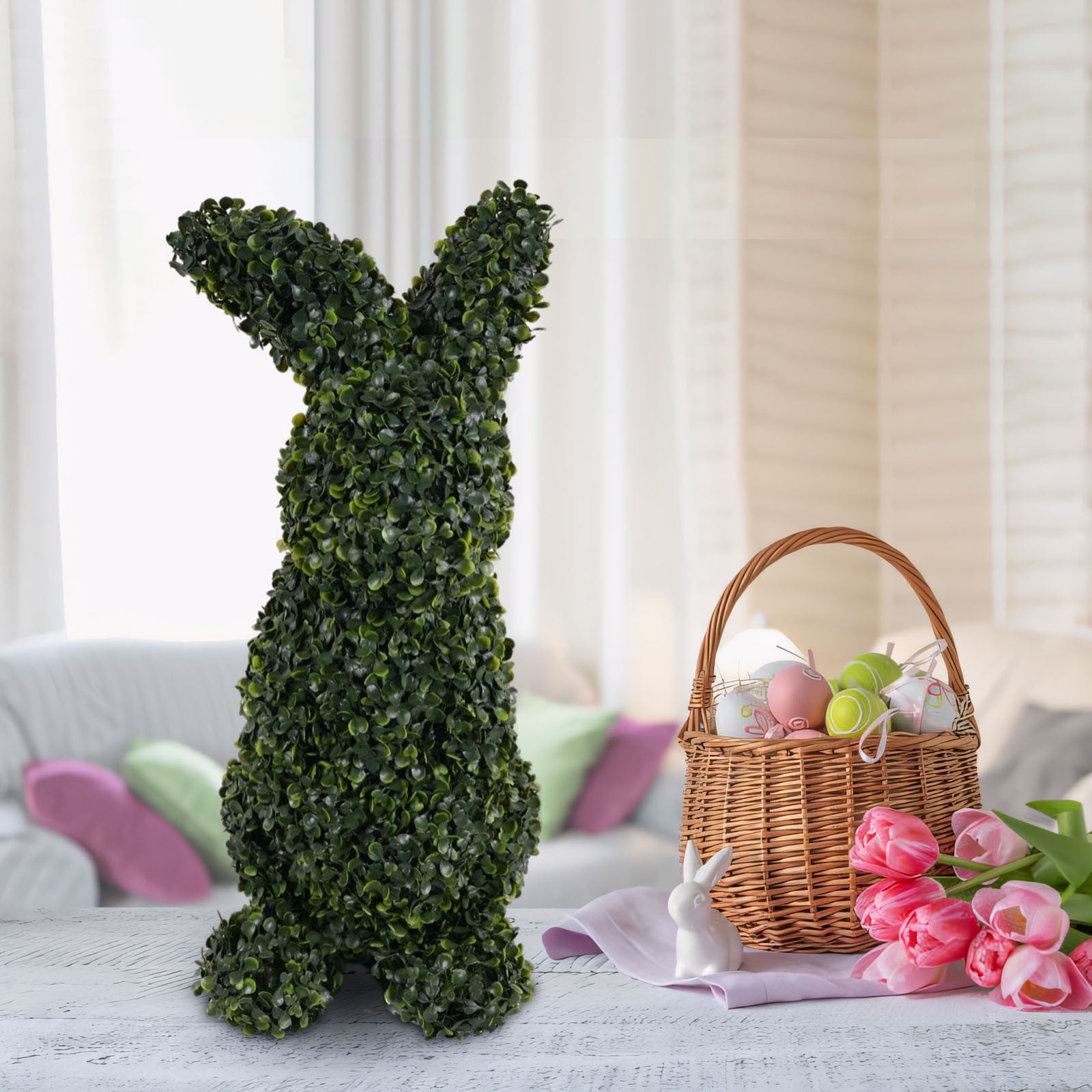 LmnLft Bunny Topiary, Easter Artificial Bunny-Shaped Topiary Trees with ...