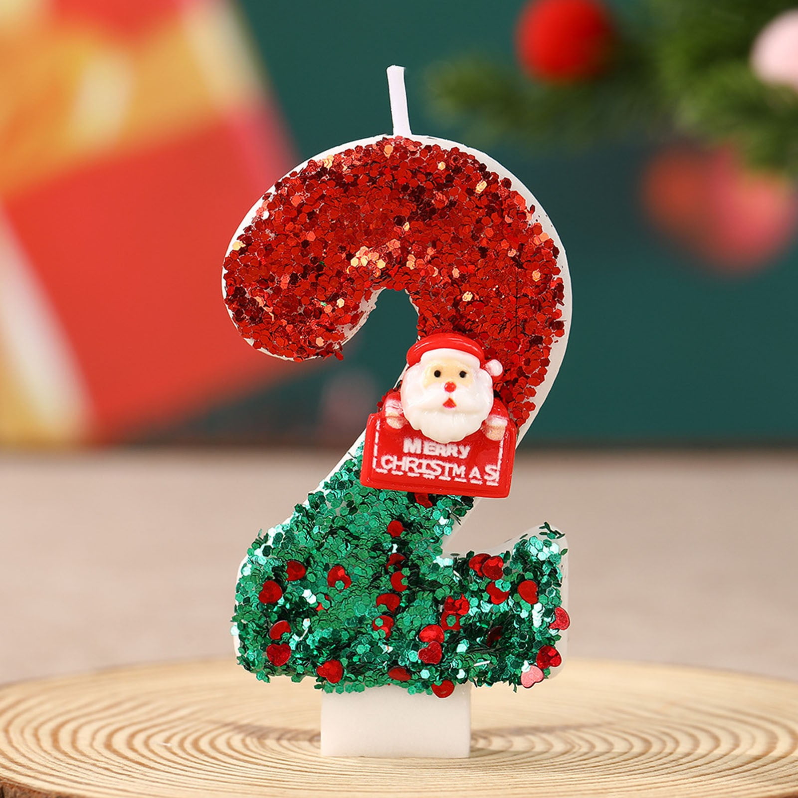LmnLft Christmas Numeral Candles, Handmade Number Candle with Santa ...