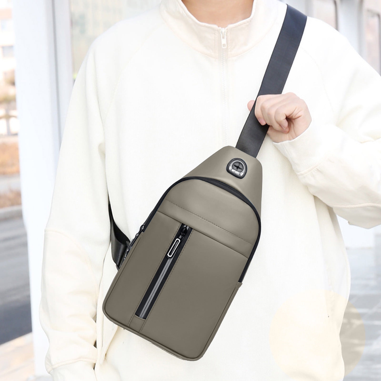 LmnLft Crossbody Sling Bag with Earphone Port - RFID Blocking Anti ...