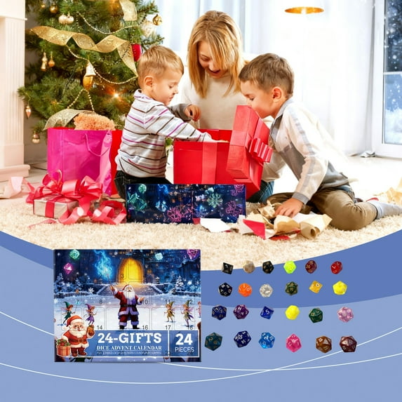 LmnLft Dice Set Advent Calendar 2025, Christmas D&D Dice Advent Calendar 24 Days, Surprise D&D ...