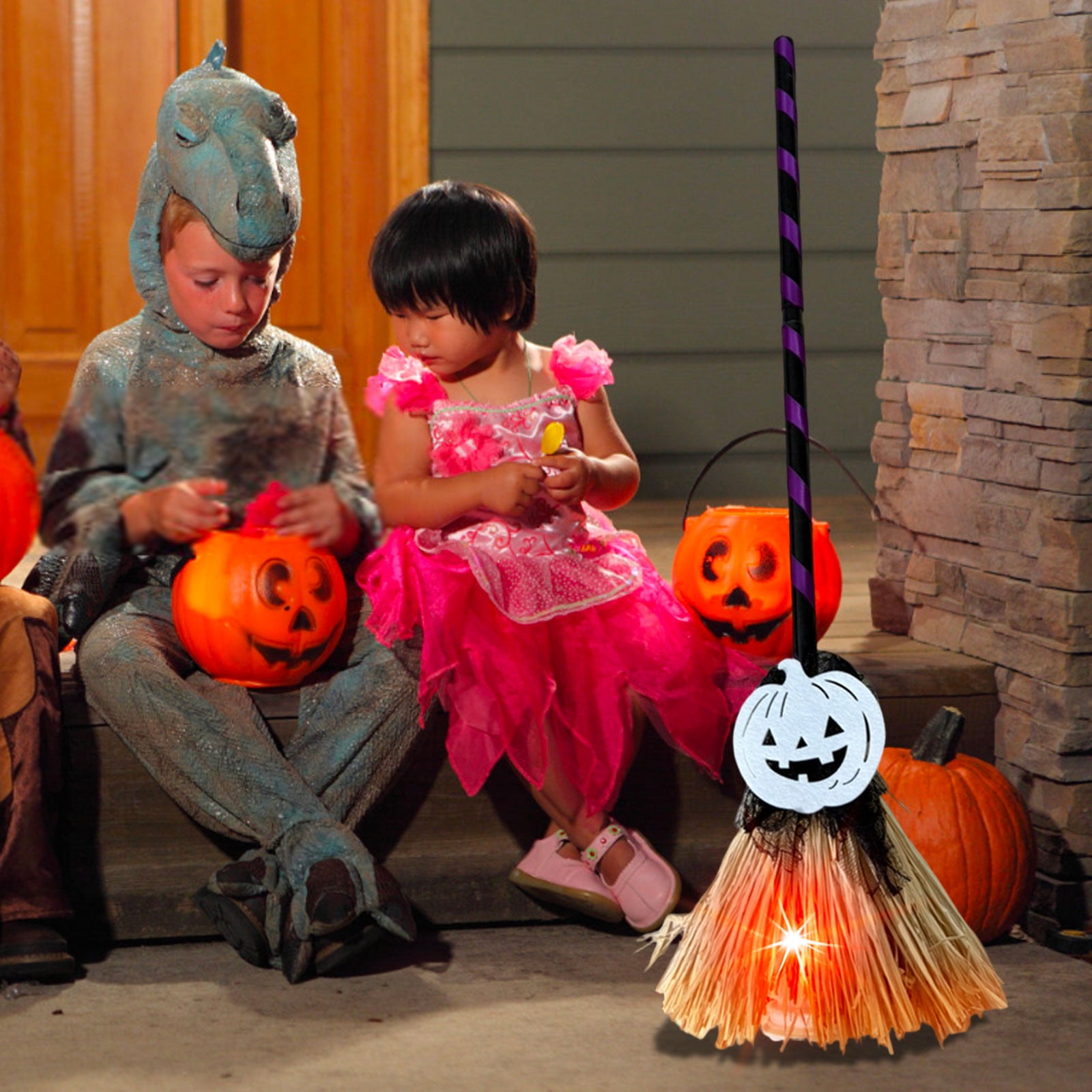 LmnLft Halloween Floating Broom, Dancing Witch Broom with Motion Sensor ...