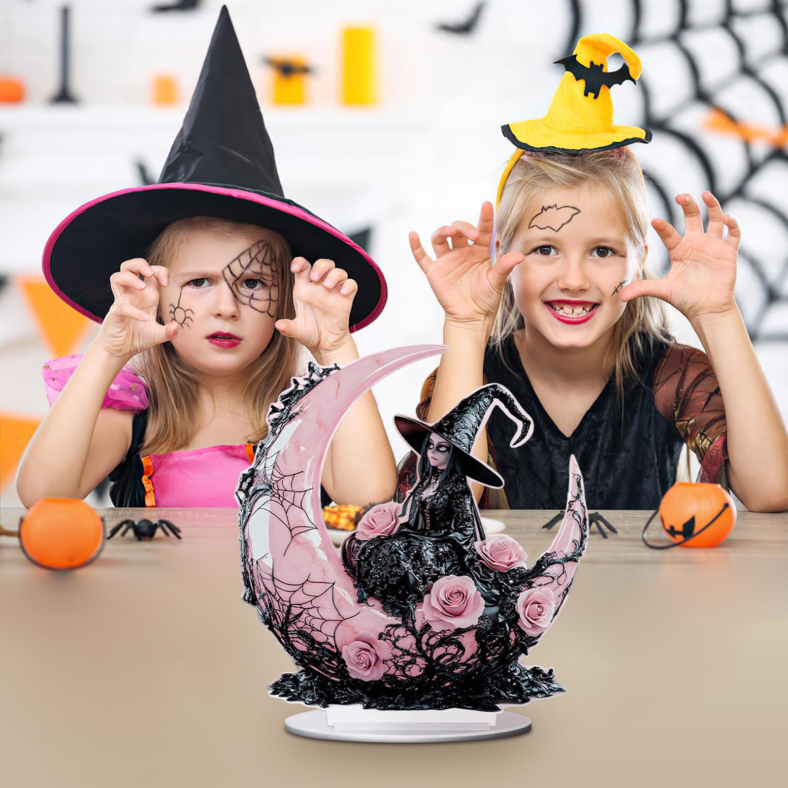 LmnLft Halloween Witch Figurine 2D Acrylic Gothic Tabletop Centerpiece LmnLft Halloween Witch Figurine 2D Acrylic Gothic Tabletop Centerpiece