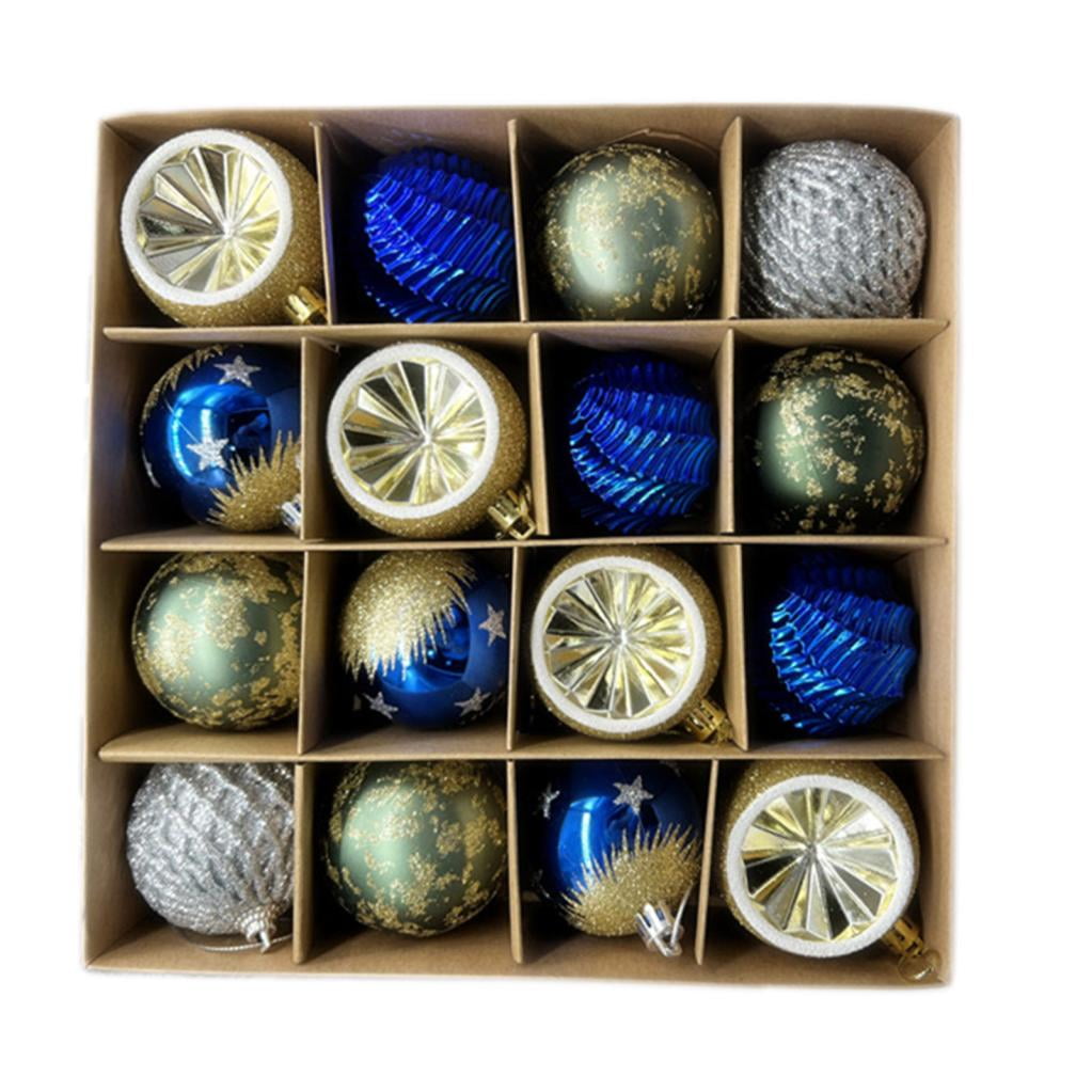 LmnLft Hanging Ball Christmas Decoration, Gold and Blue Balls Ornaments ...