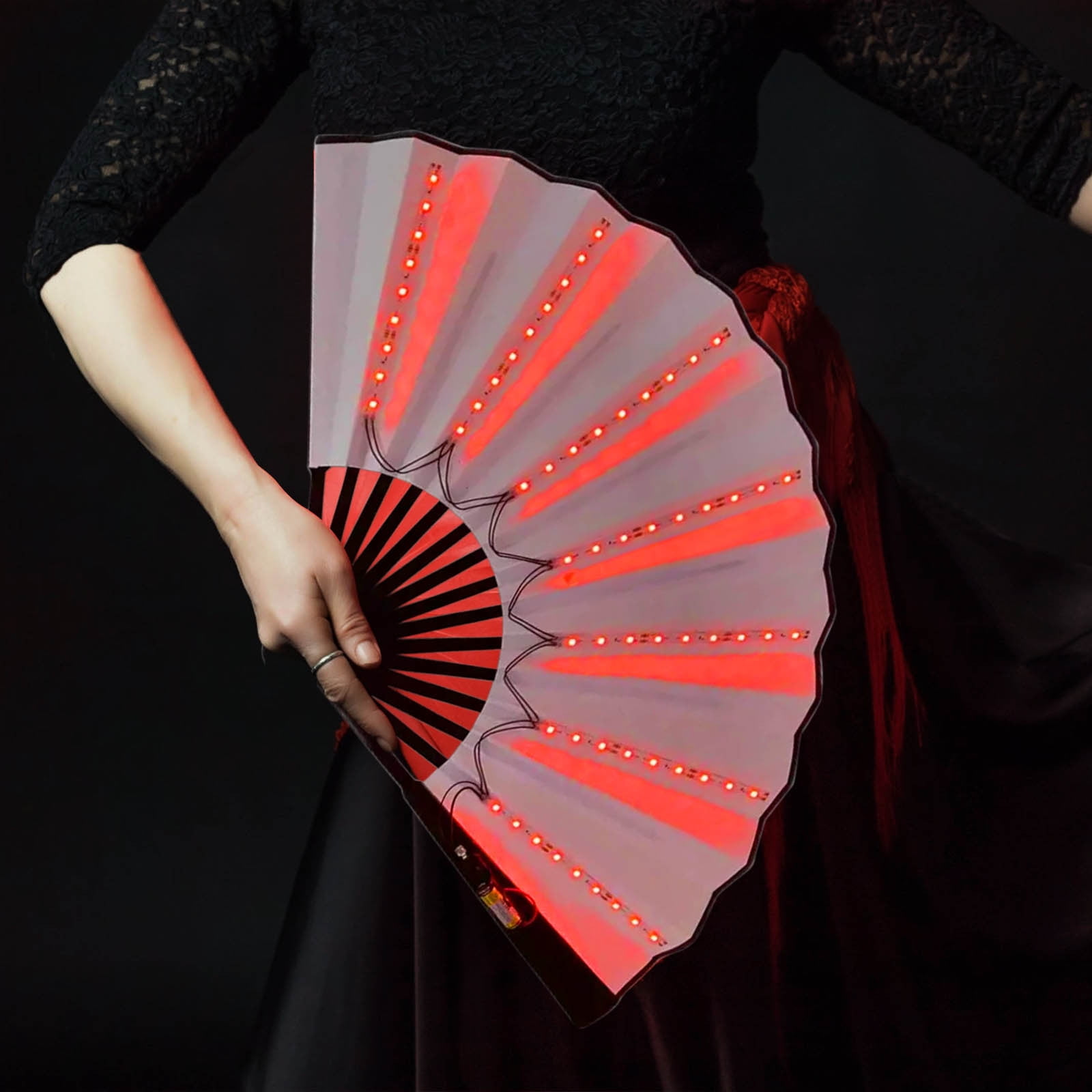 LmnLft Large Holographic Folding Hand Fan for Line Dancing, Clap Fans ...
