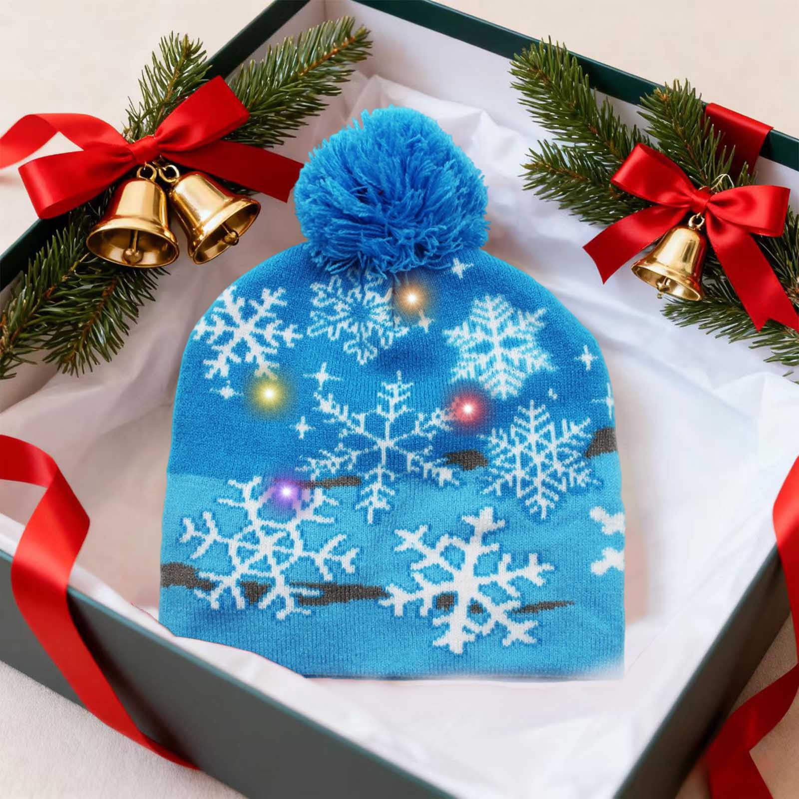 LmnLft Light Up Hat, Christmas Knitted Beanie with Electronic LED ...