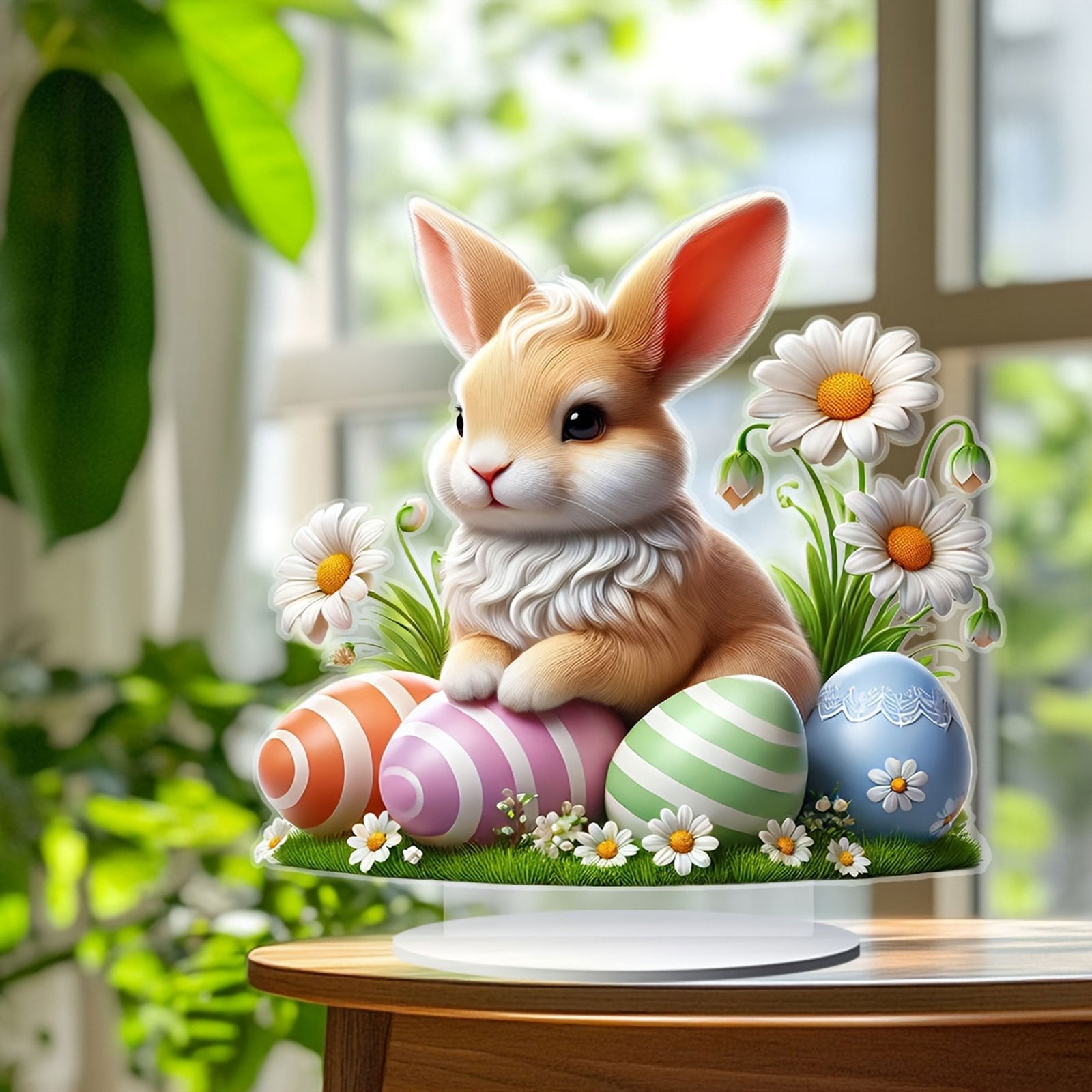 LmnLft Mini Easter Bunny Desktop Decor Set - Ceramic Rabbit Figurines ...