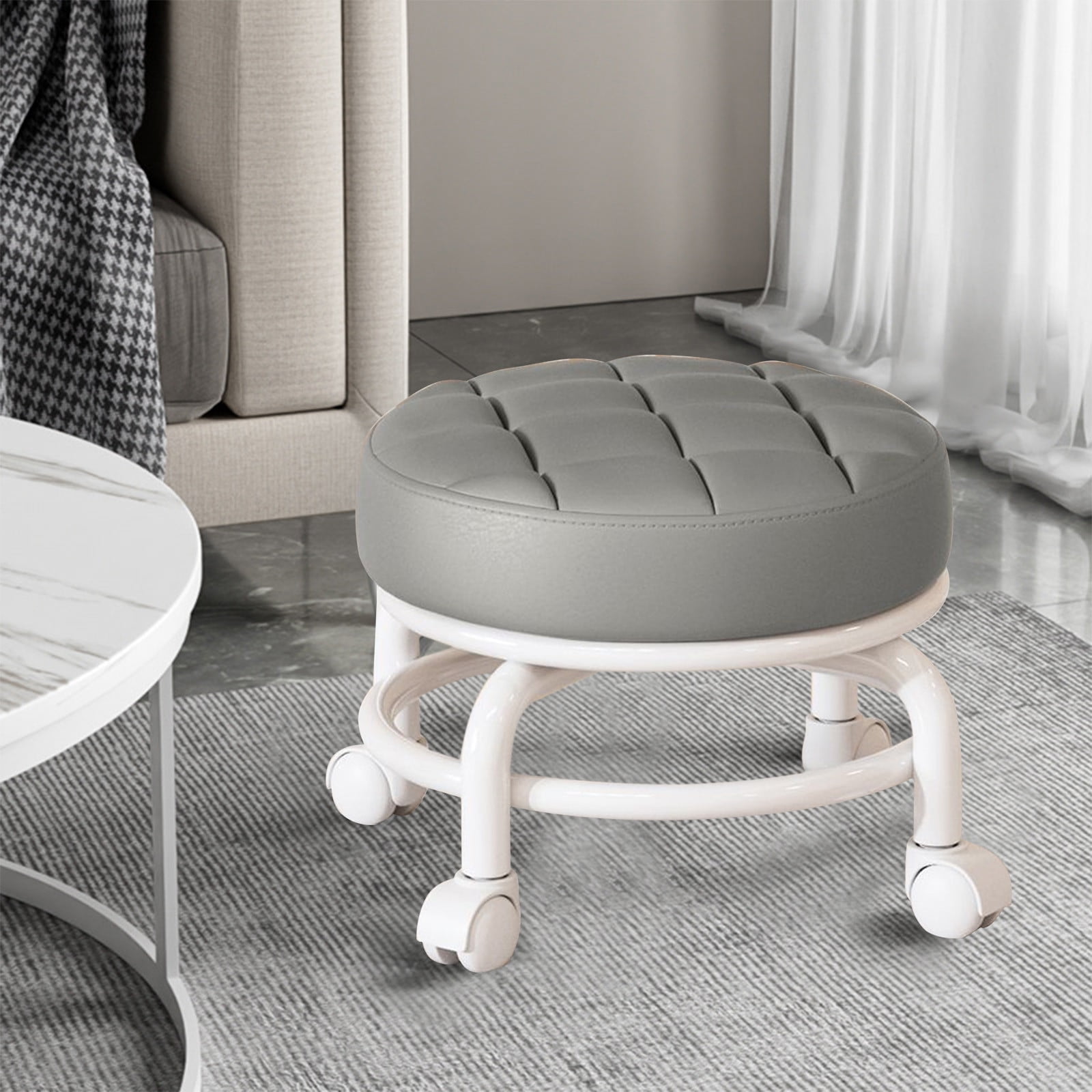 LmnLft Multi-Purpose Rolling Stool with Wheels - Adjustable Height ...