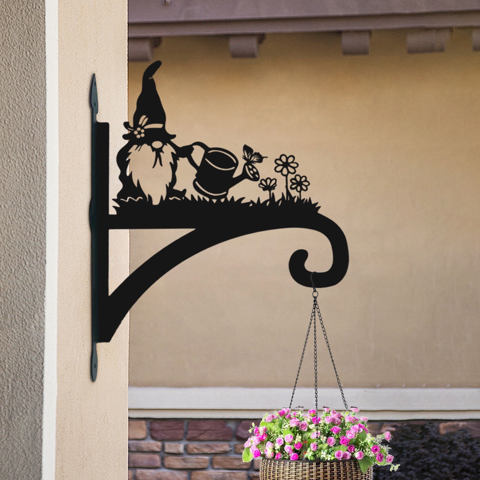LmnLft Outdoor Wrought Iron Plant Hanger - Vintage Style Balcony Hook ...