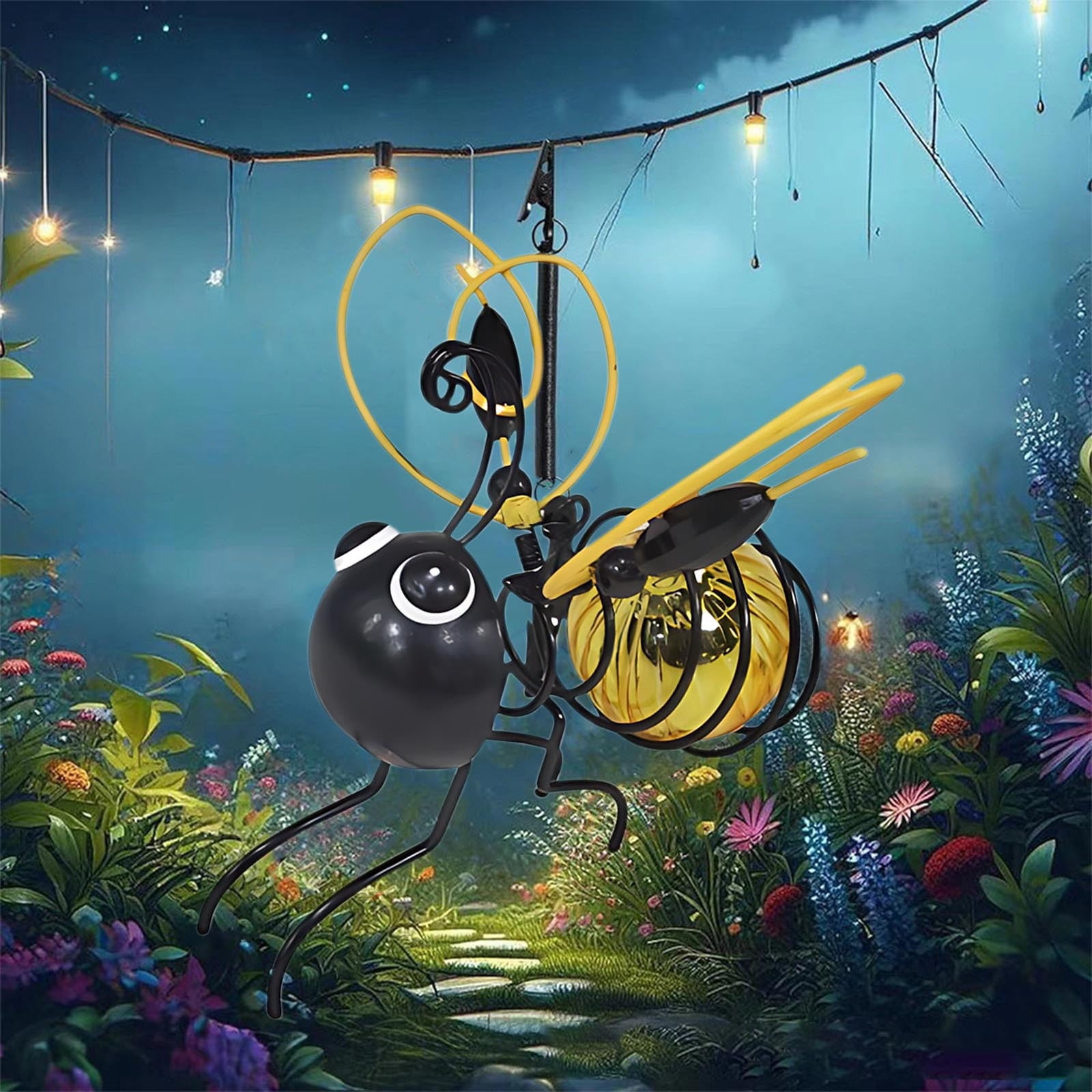 LmnLft Solar Firefly Garden Stakes - Glowing Insect Decor with ...