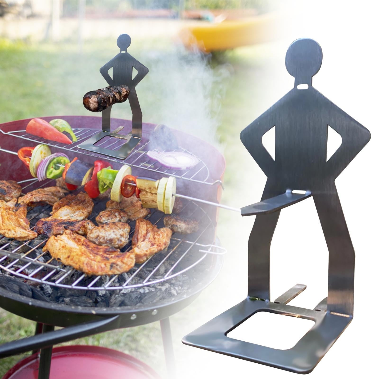 LmnLft Stainless Steel BBQ Sausage Grill Rack - Funny Standing Man ...