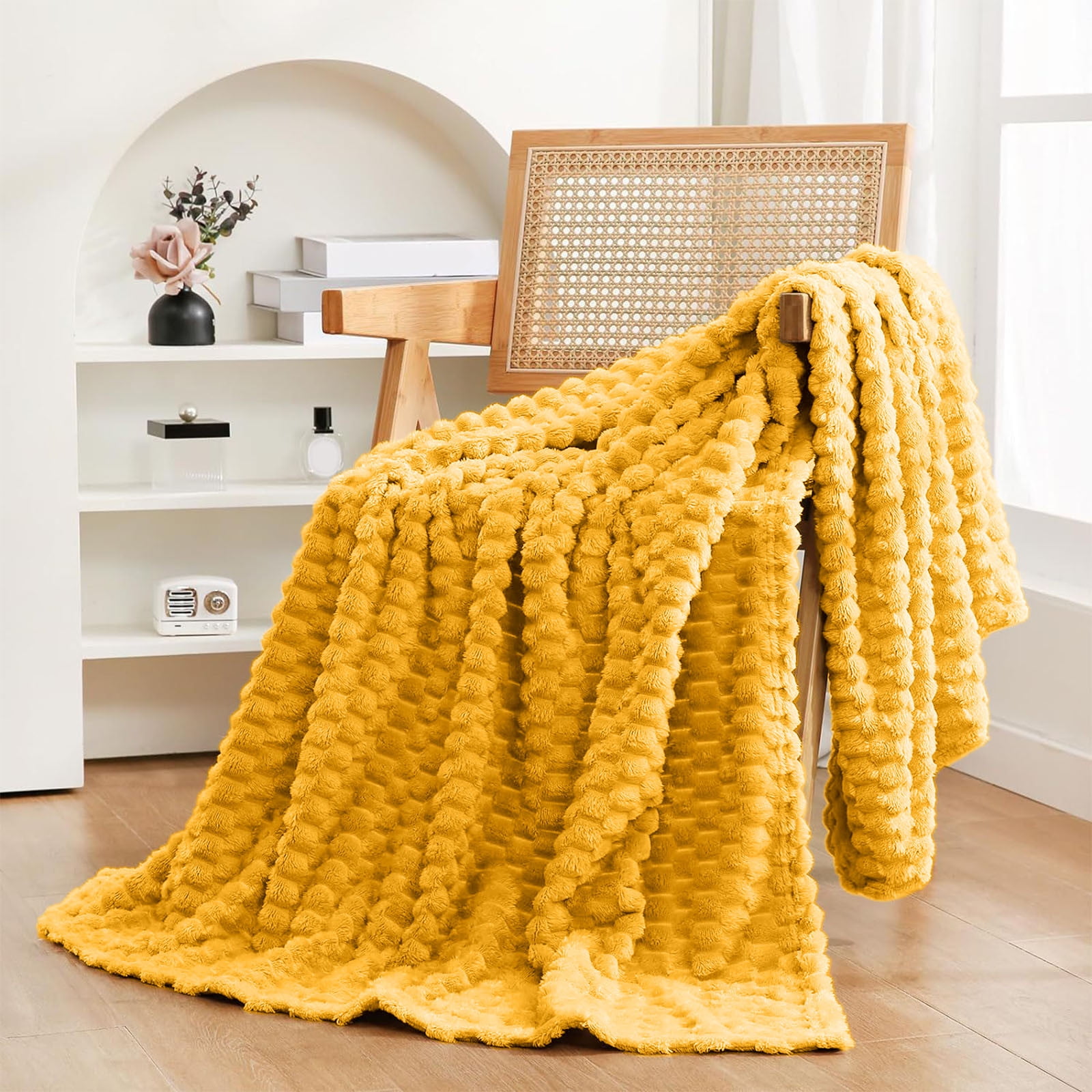 LmnLft Weighted Velvet Nap Blanket - Golden Tortoise Pattern Throw for ...