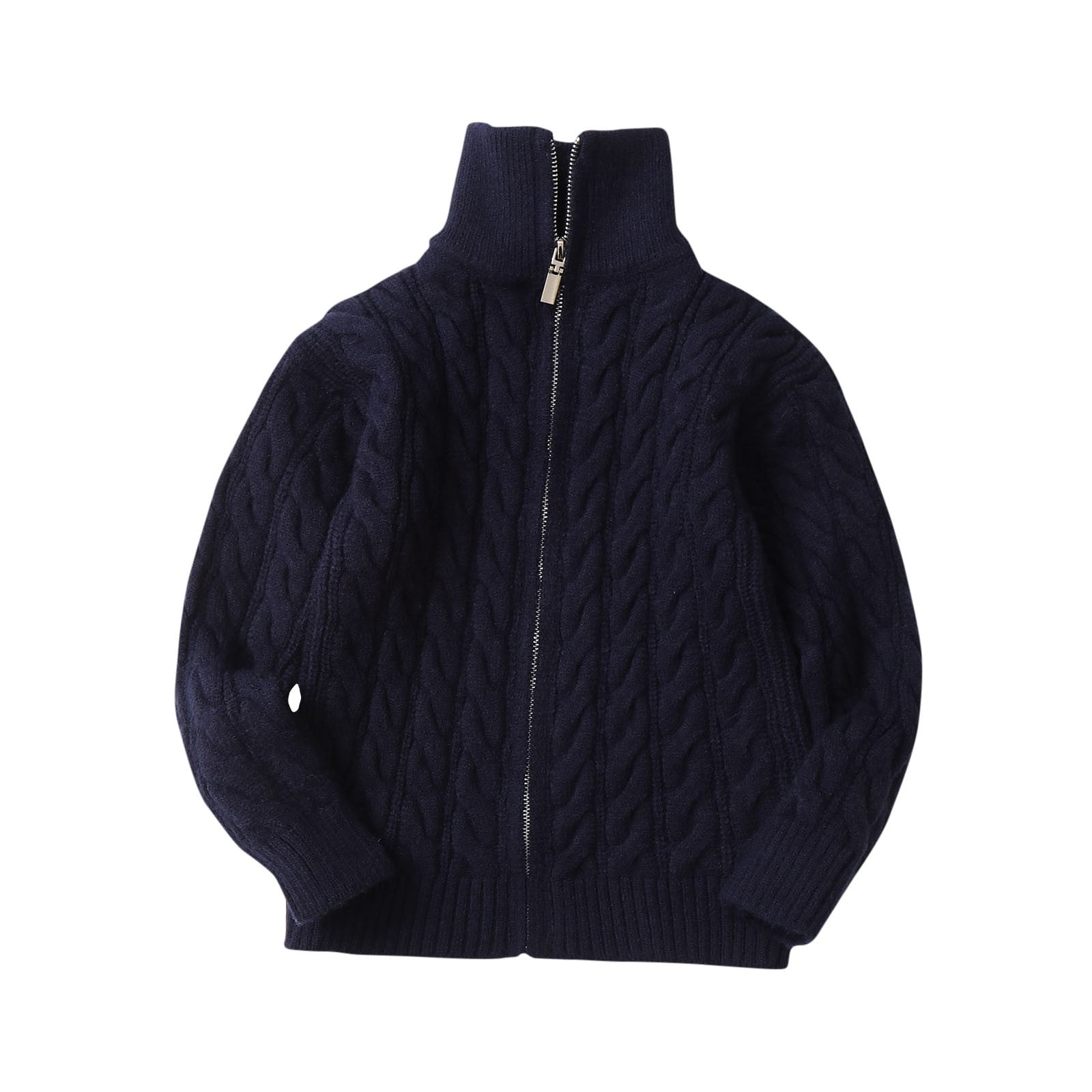 Lmnyox Boy's Sweaters Long Sleeve Full Zipper Up Collar Sweater Winter ...