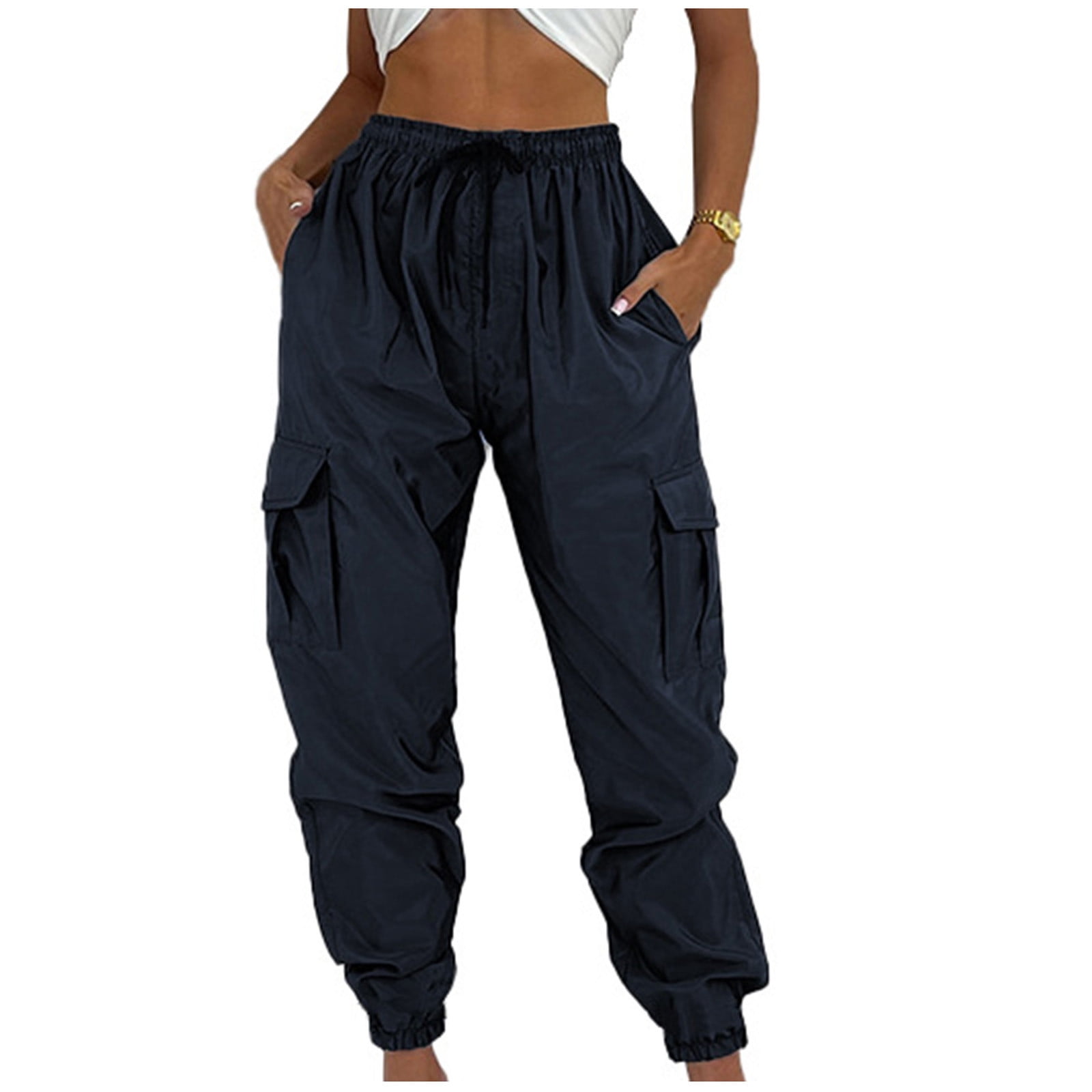 Lmnyox Cargo Joggers for Women Straight Leg Drawstring Pants with ...