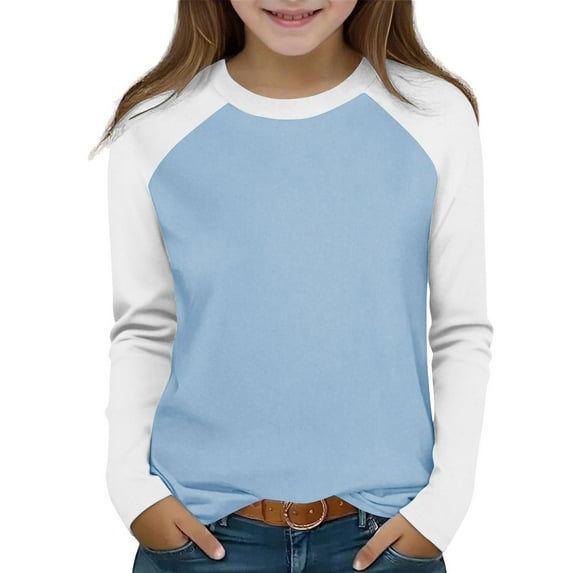 Lmnyox Casual Long Sleeve T Shirt for Boys Girls Color Block Crew Neck ...