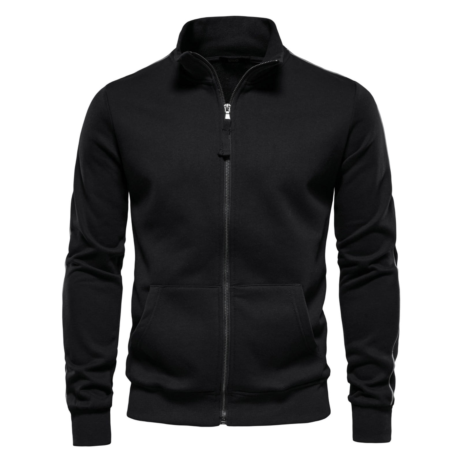 Lmnyox Full Zipper Up Sweatshirts for Men Long Sleeve Mock Neck ...