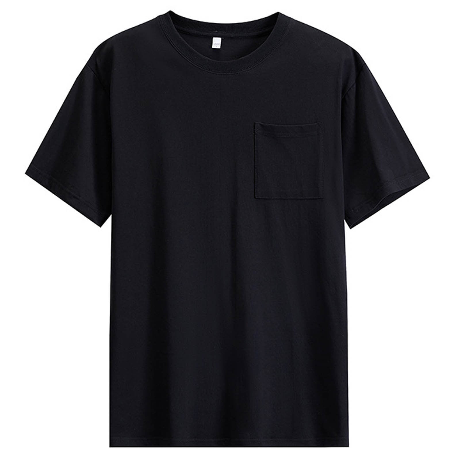 Lmnyox Short Sleeve Basic Tee for Men Lightweight Cotton Crew Neck Plain T Shirt with Pocket ...
