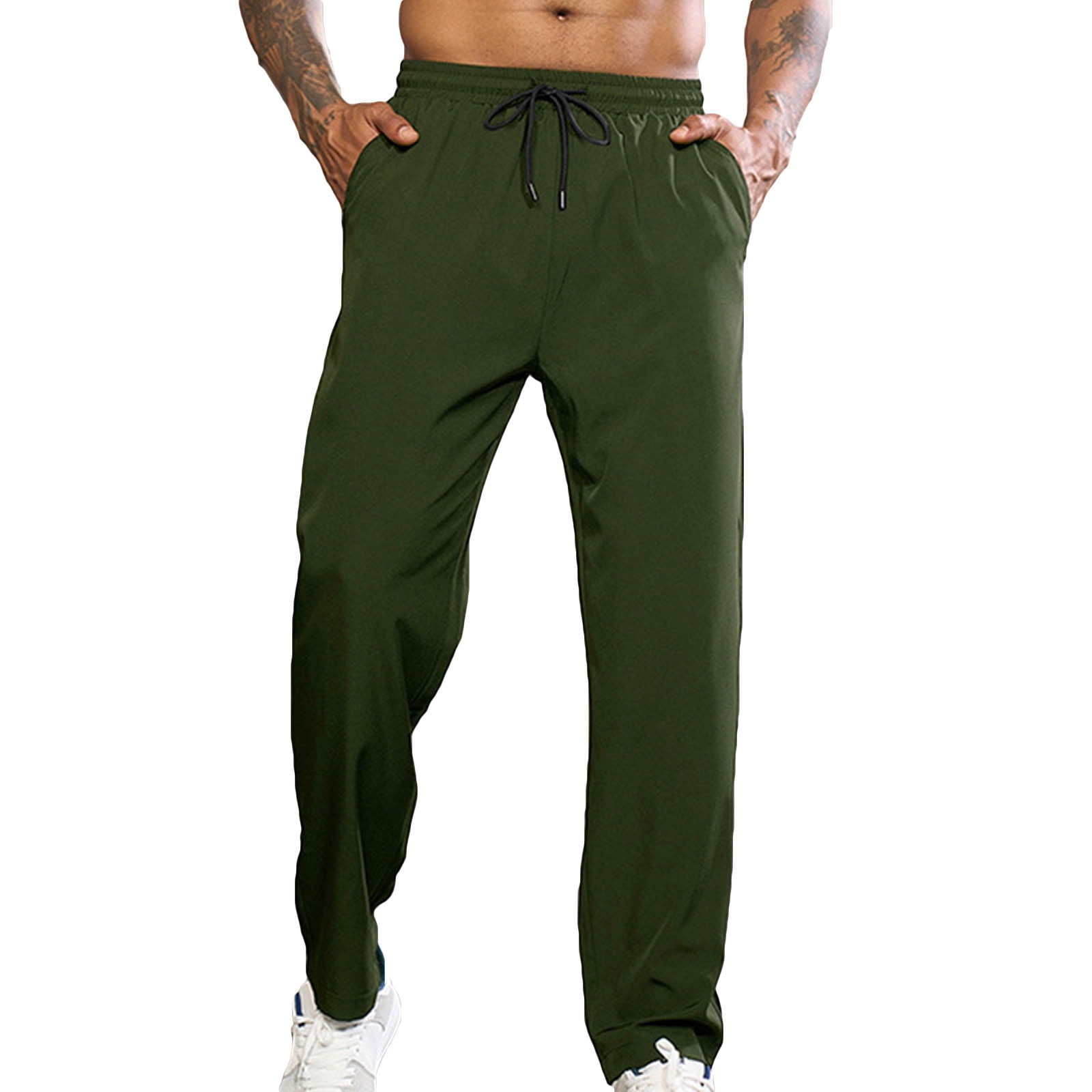 Lmnyox Straight Leg Sweatpants for Men Comfy Drawstring Workout Pants ...
