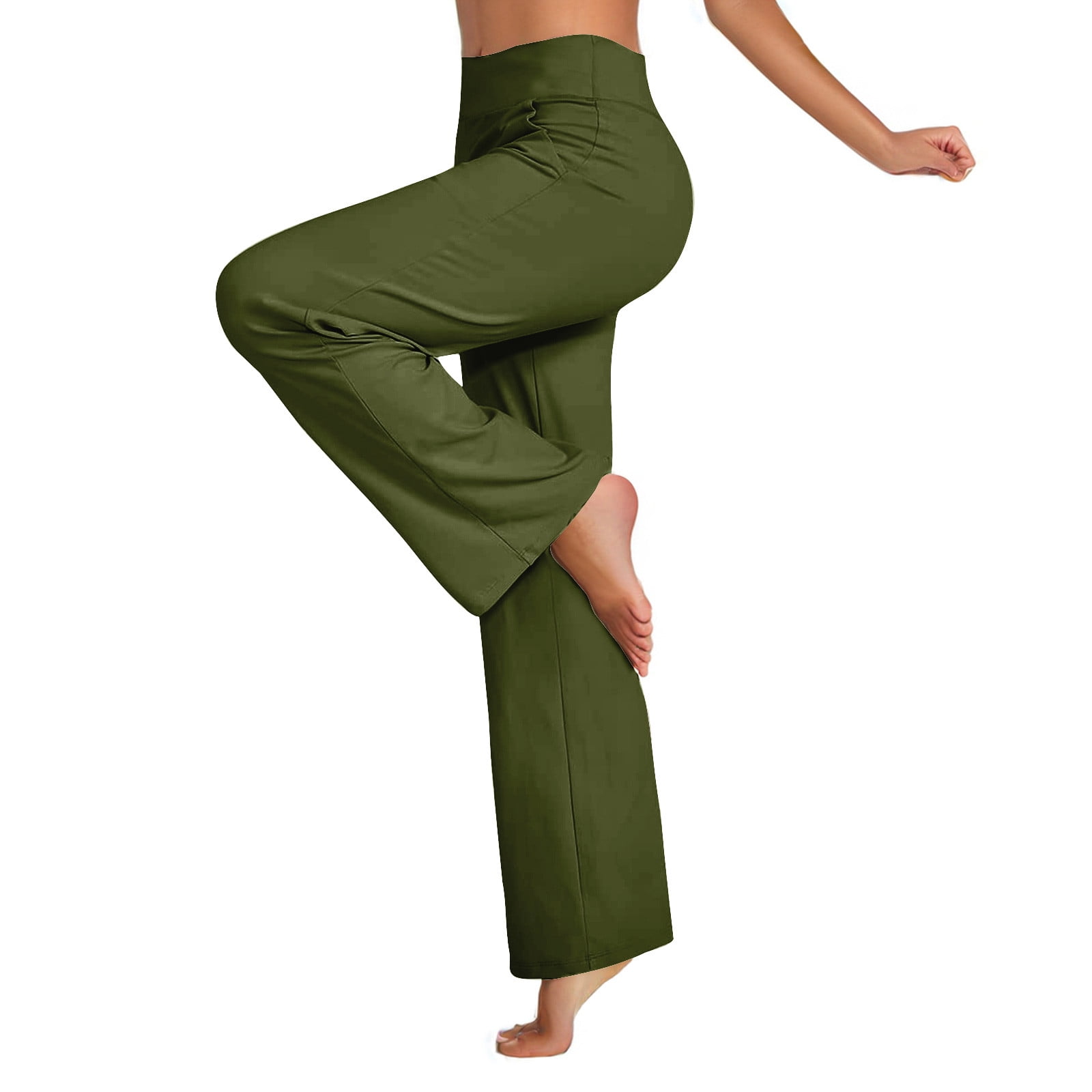 Lmnyox Wide Leg Yoga Pants for Women Flowy High Waist Workout Pants ...
