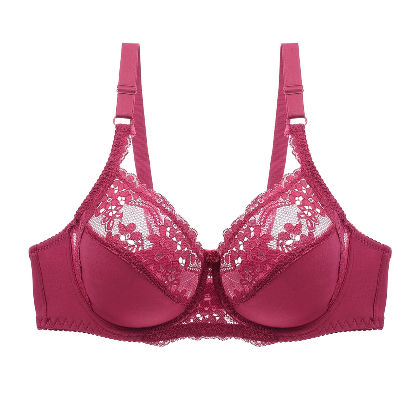 Lmnyox Women's Underwire Bra Comfortable Push Up Lace Bralettes Plus ...