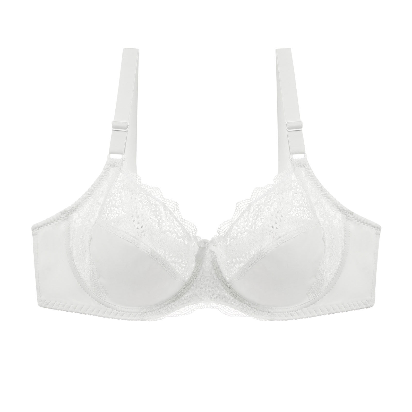 Lmnyox Women's Underwire Bra Comfortable Push Up Lace Bralettes Plus ...