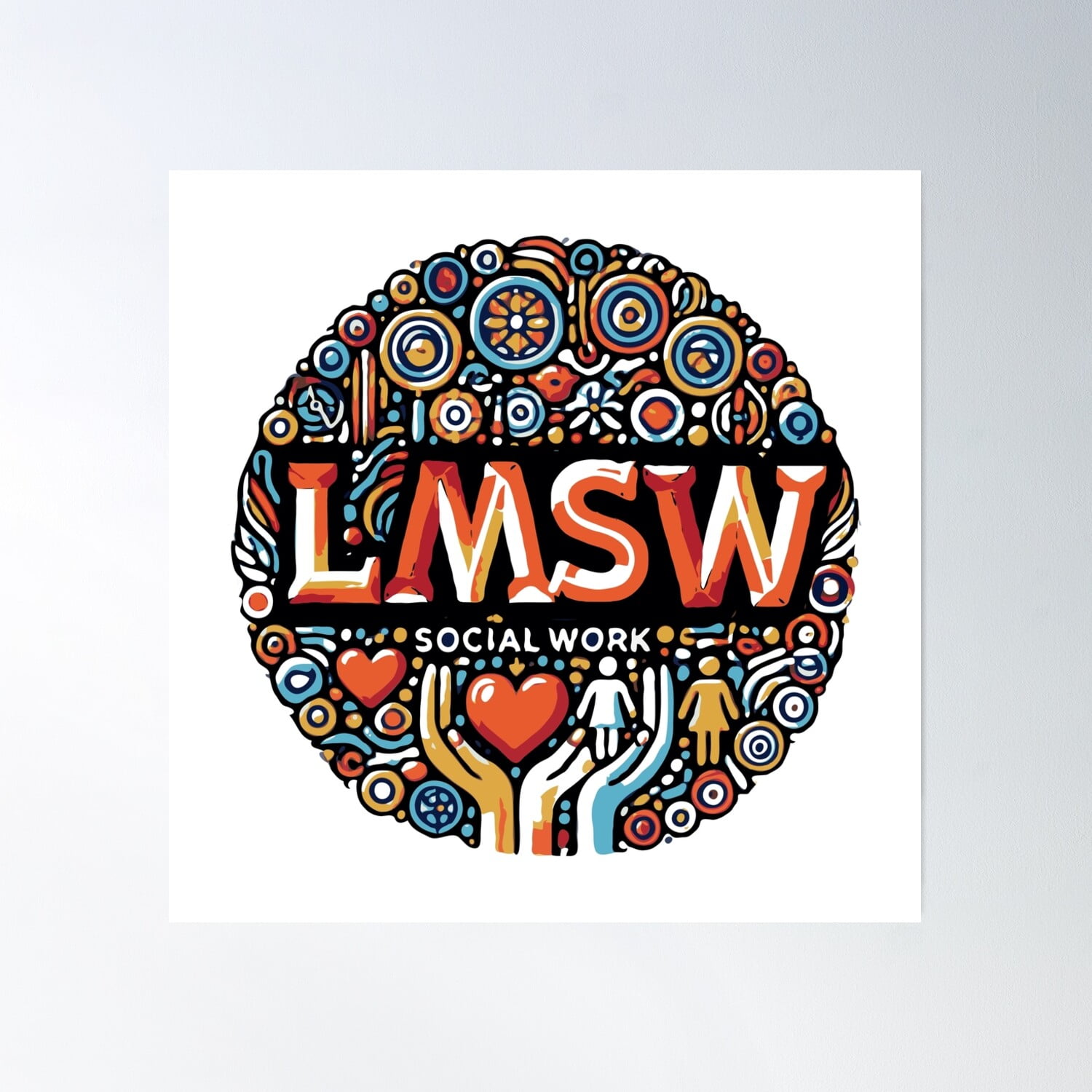 Lmsw - Licensed Master Social Work Poster Wall Art, Modern Wall Decor ...