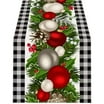 Walmart Red Christmas Table Runner, Rustic Farmhouse Decor, 13 x 72 In ...