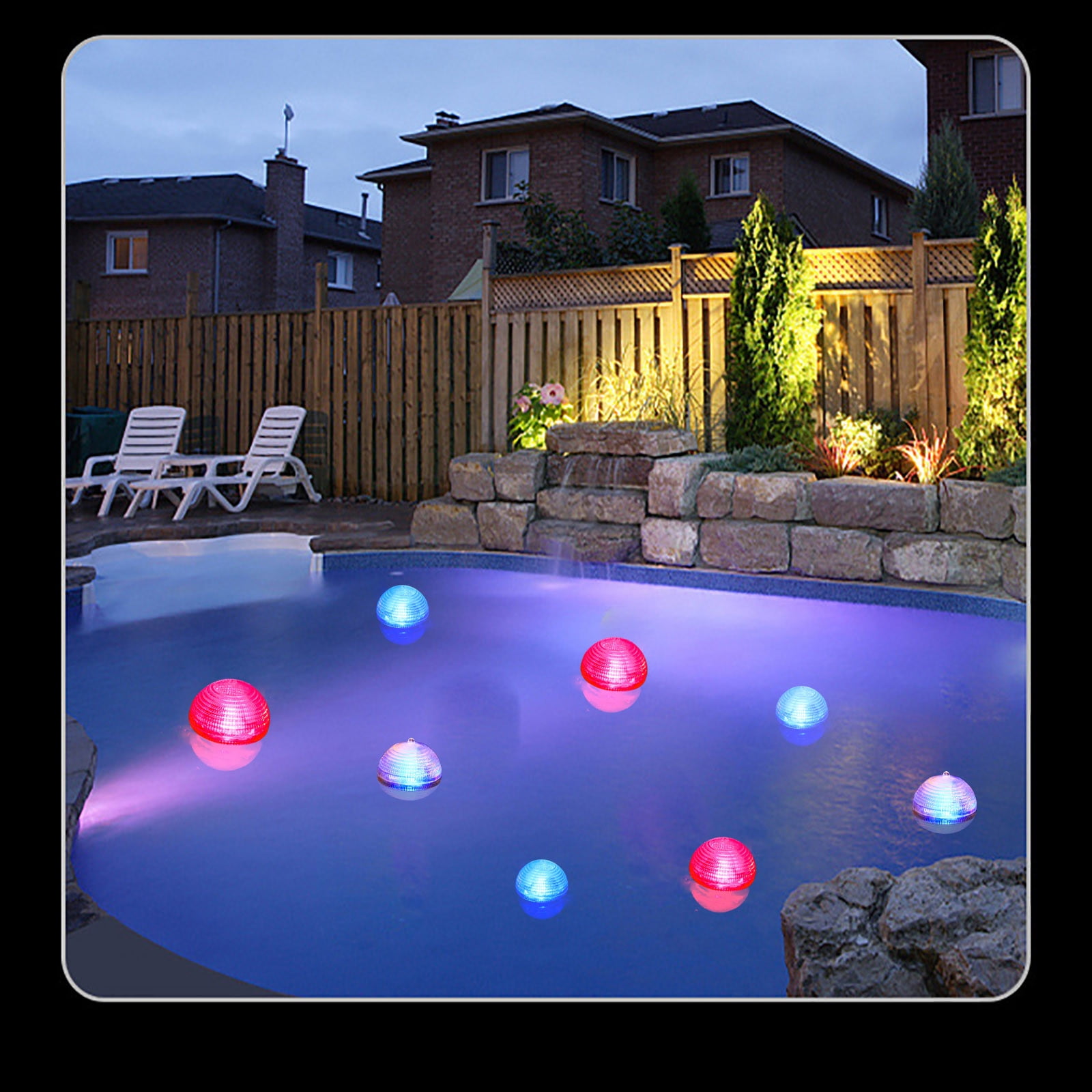 Lmueinov Colorful Pool With Rope Hole Water Float Lamp Courtyard Pool ...